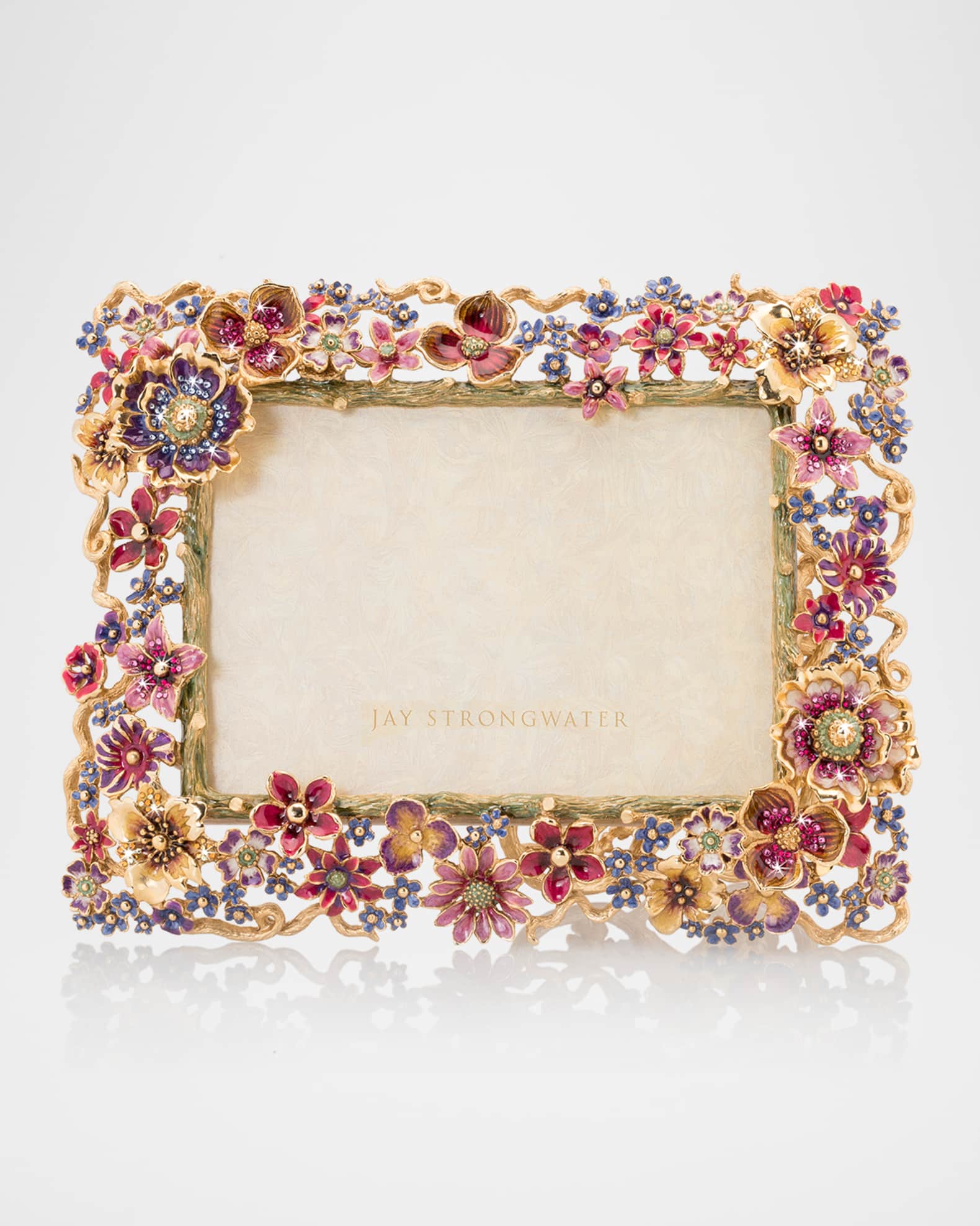 Jay Strongwater Floral Cluster Picture Frame, 5" x 7" | Neiman Marcus