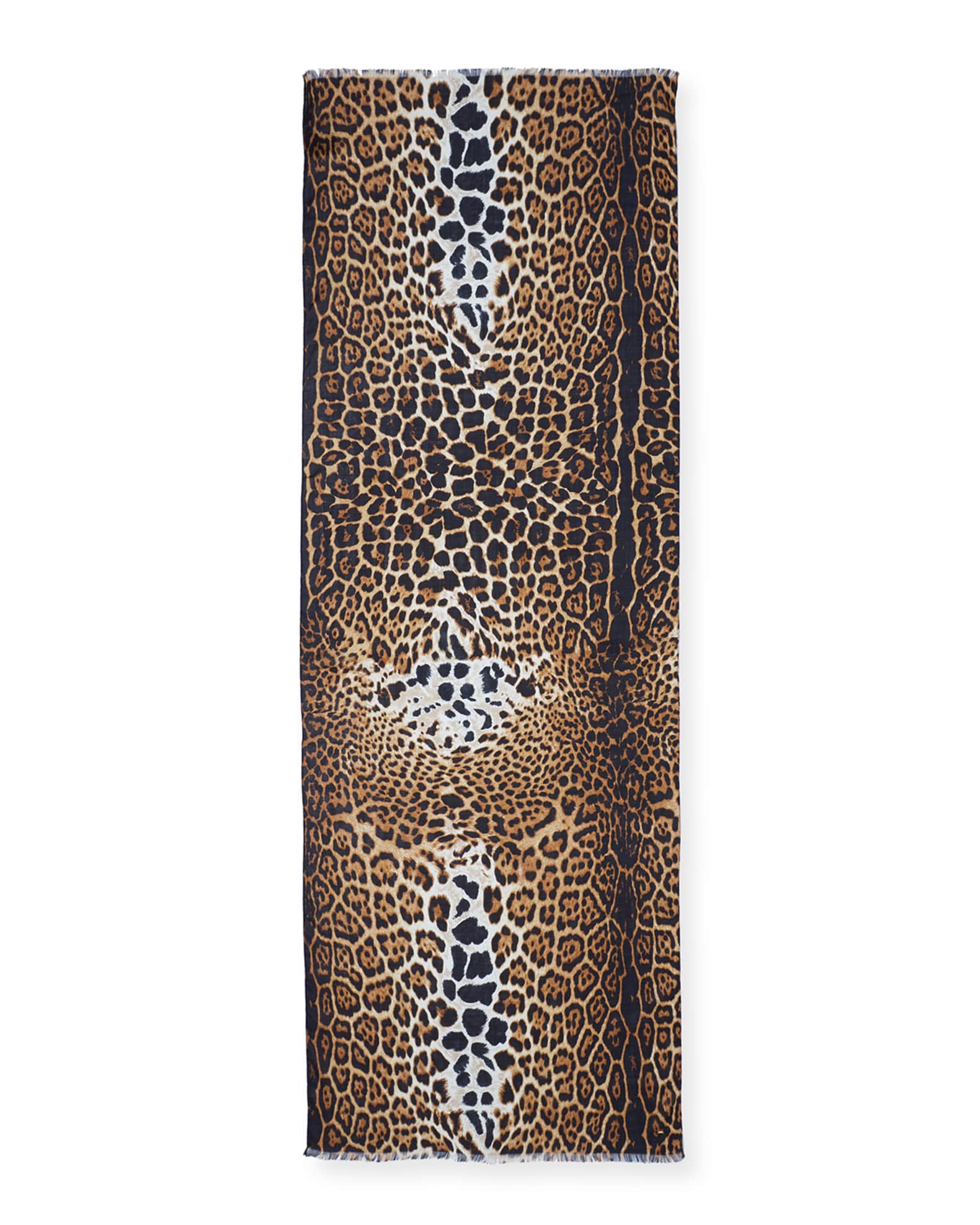 Saint Laurent Leopard Print Silk Scarf | Neiman Marcus