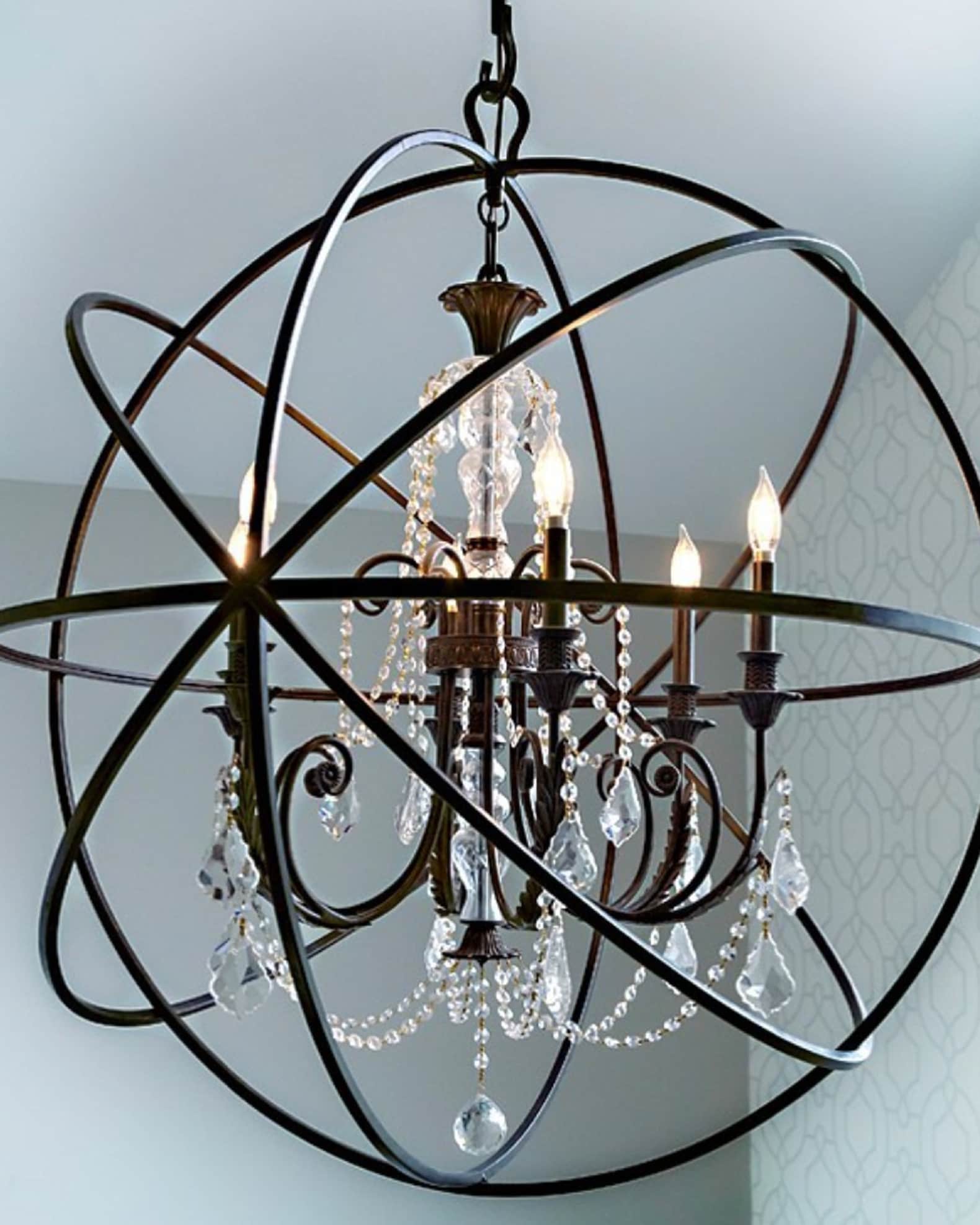 Crystorama Solaris 6-Light Crystal Sphere Chandelier | Neiman Marcus