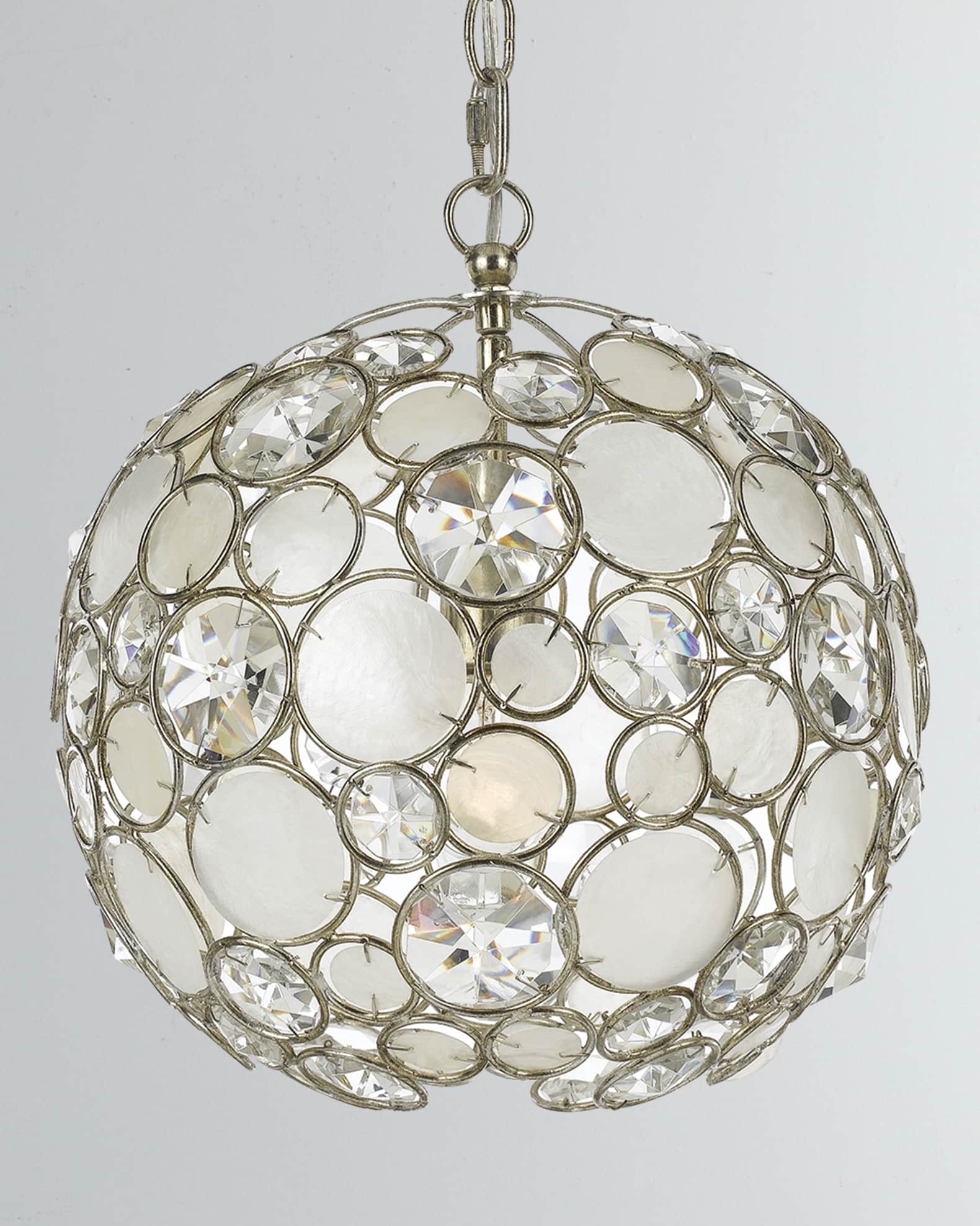 Crystorama Palla 1-Light Antiqued Silver Sphere Mini Chandelier ...