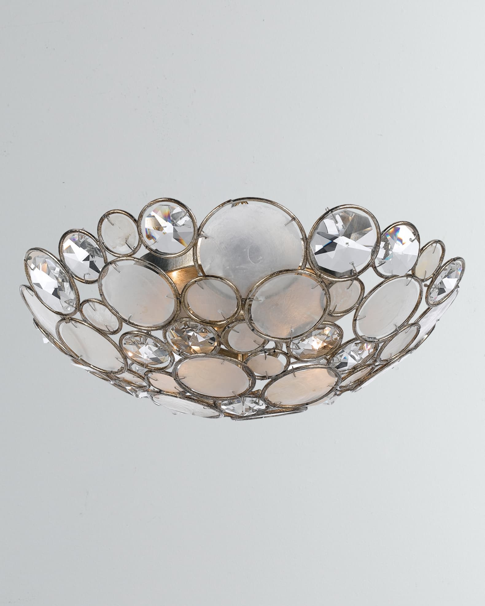 Crystorama Palla 3-Light Antiqued Silver Ceiling Mount | Neiman Marcus