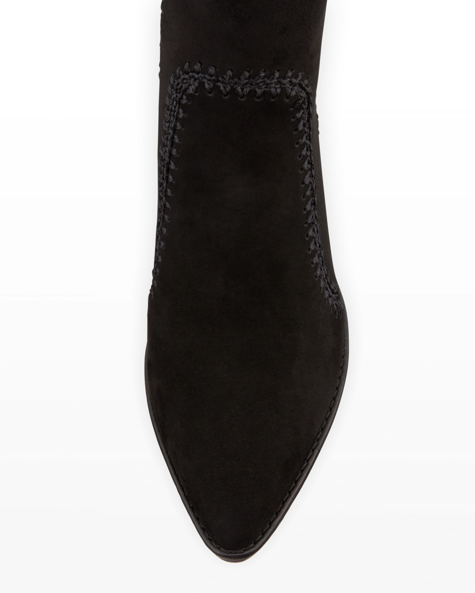 Alexandre Birman Benta Stitched Velvet Booties | Neiman Marcus