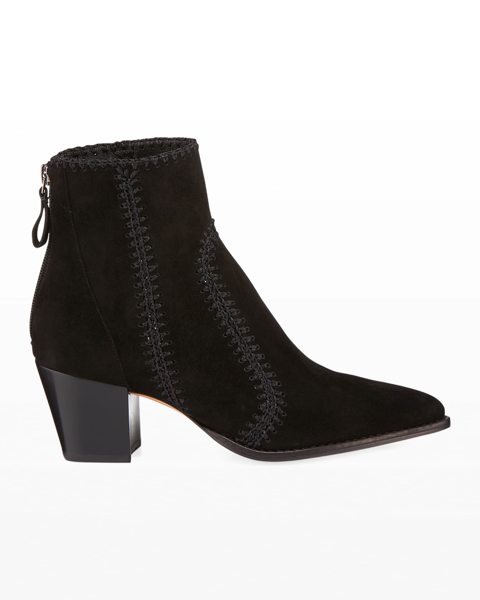 Alexandre Birman Benta Stitched Velvet Booties | Neiman Marcus
