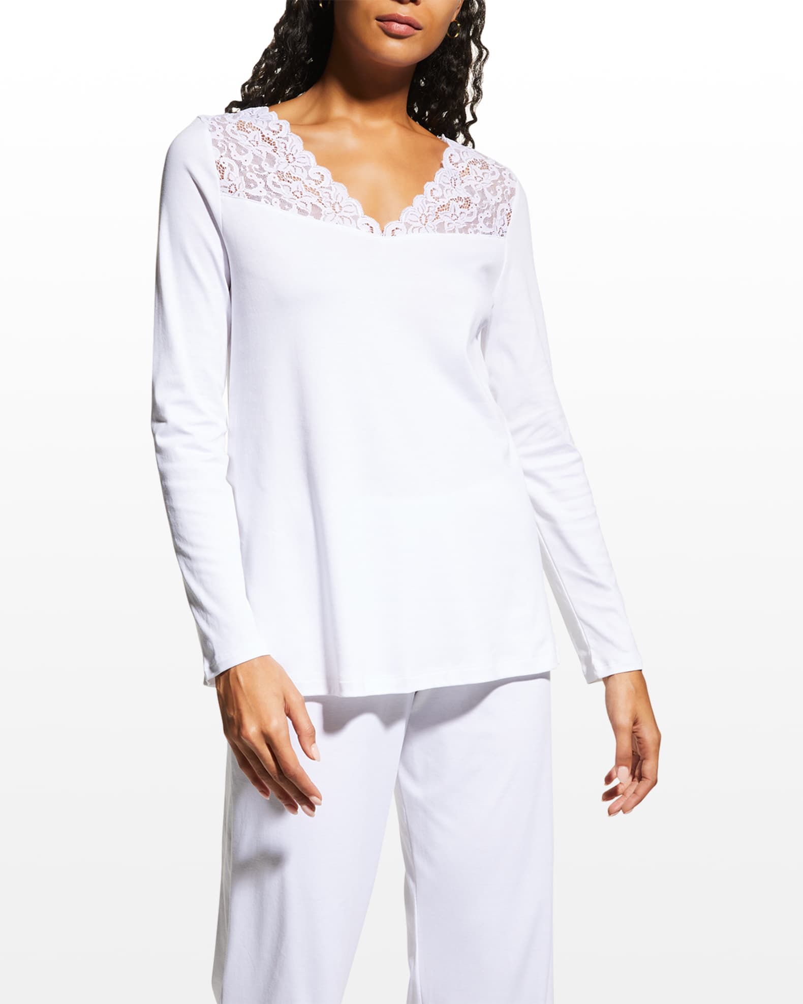 Hanro Moments Long Sleeve Pajama Set | Neiman Marcus
