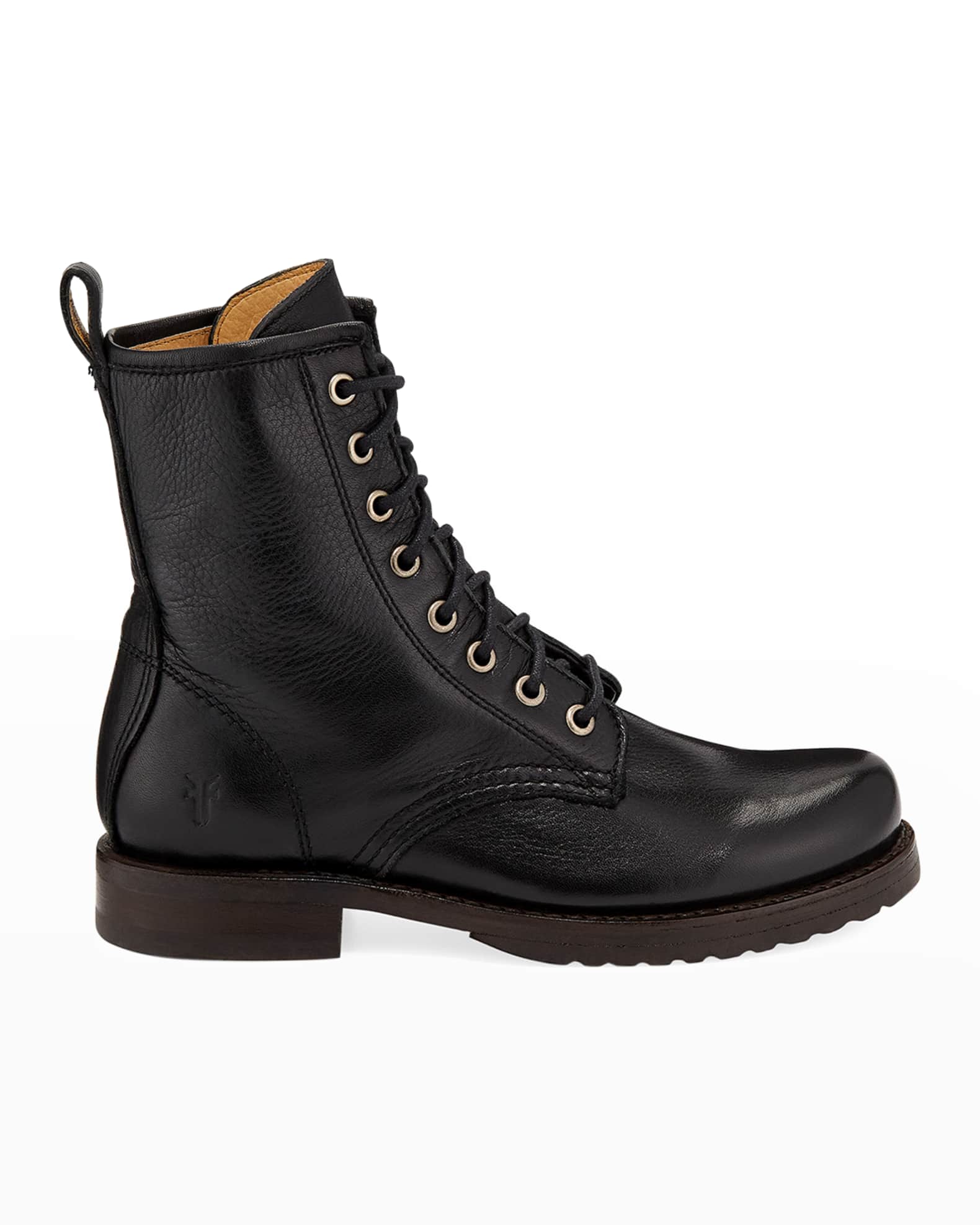 Frye Veronica Leather Combat Booties | Neiman Marcus