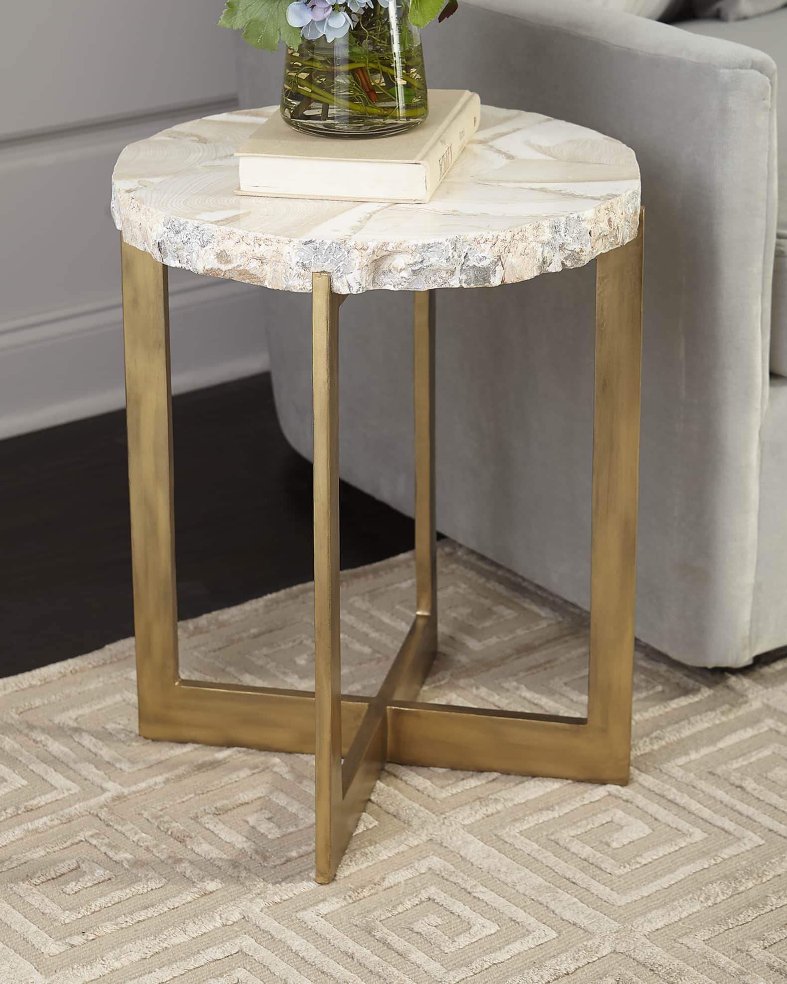Palecek Durham Fossilized Clam Side Table | Neiman Marcus