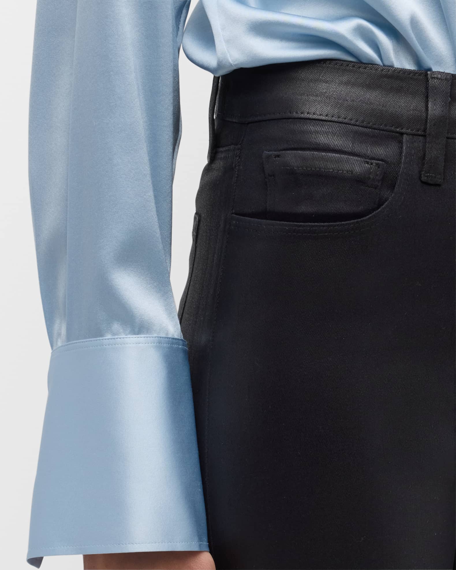 L'Agence Marguerite Coated Modal Denim High-Rise Skinny Jeans | Neiman ...