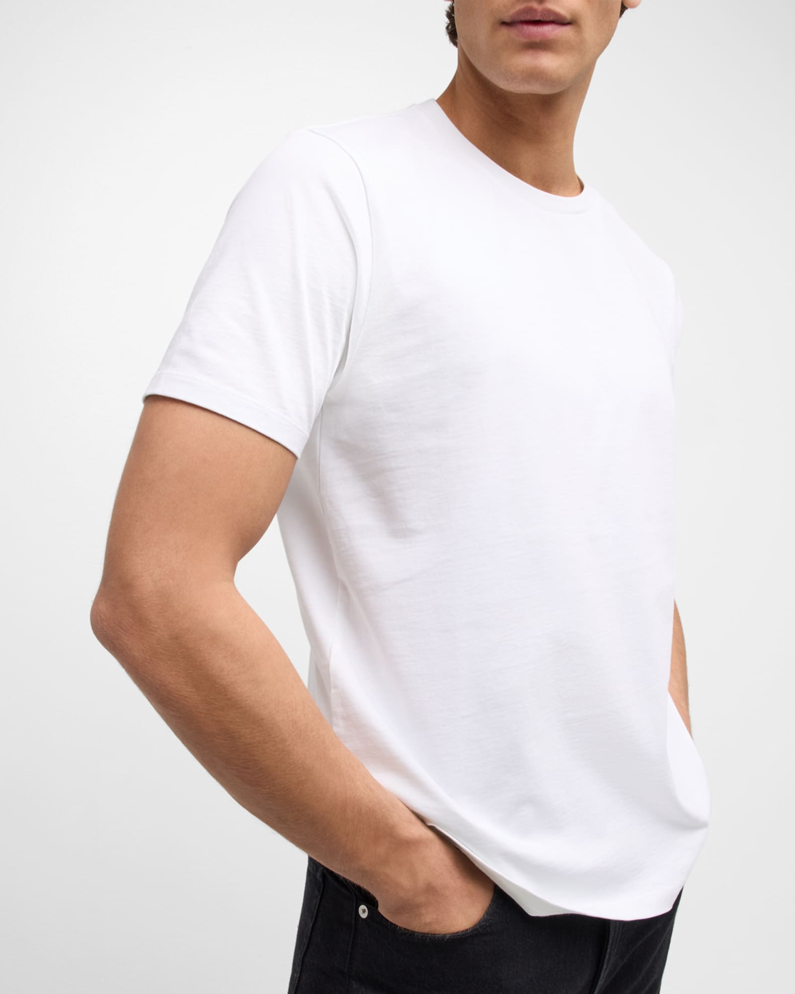 FRAME Men's Heavyweight Cotton Crewneck Classic Fit T-Shirt | Neiman Marcus