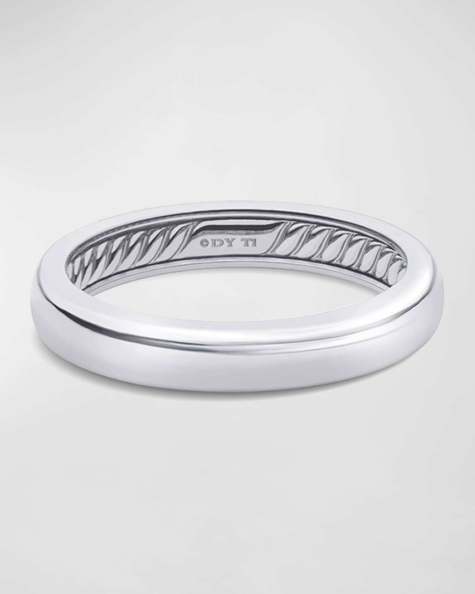 David Yurman Men's Streamline Thin Gray Titanium Band Ring | Neiman Marcus