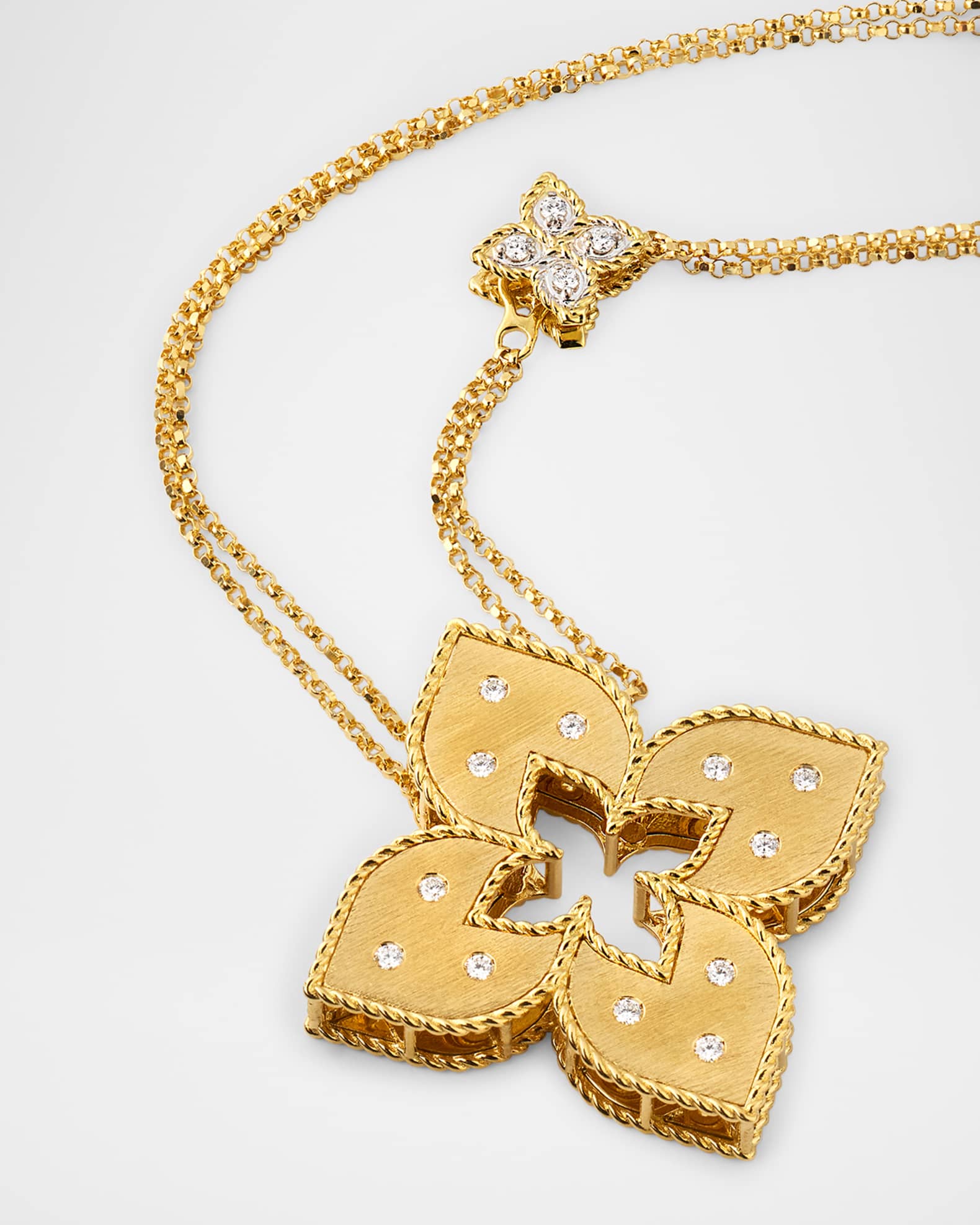 Roberto Coin 18K Yellow Gold Venetian Princess Necklace with Diamonds ...