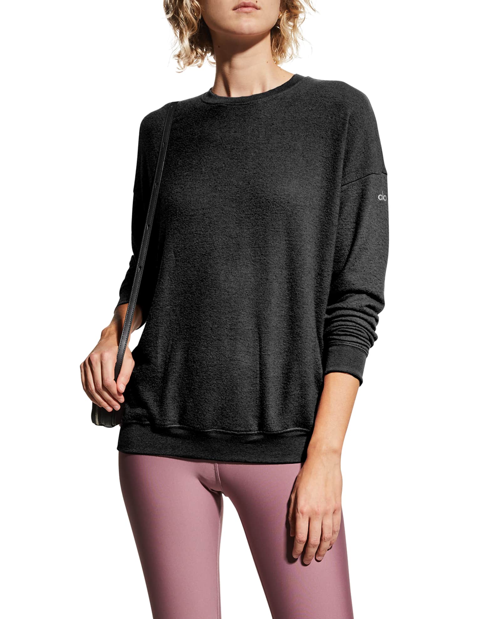 Alo Yoga Soho Crewneck Pullover Sweatshirt | Neiman Marcus