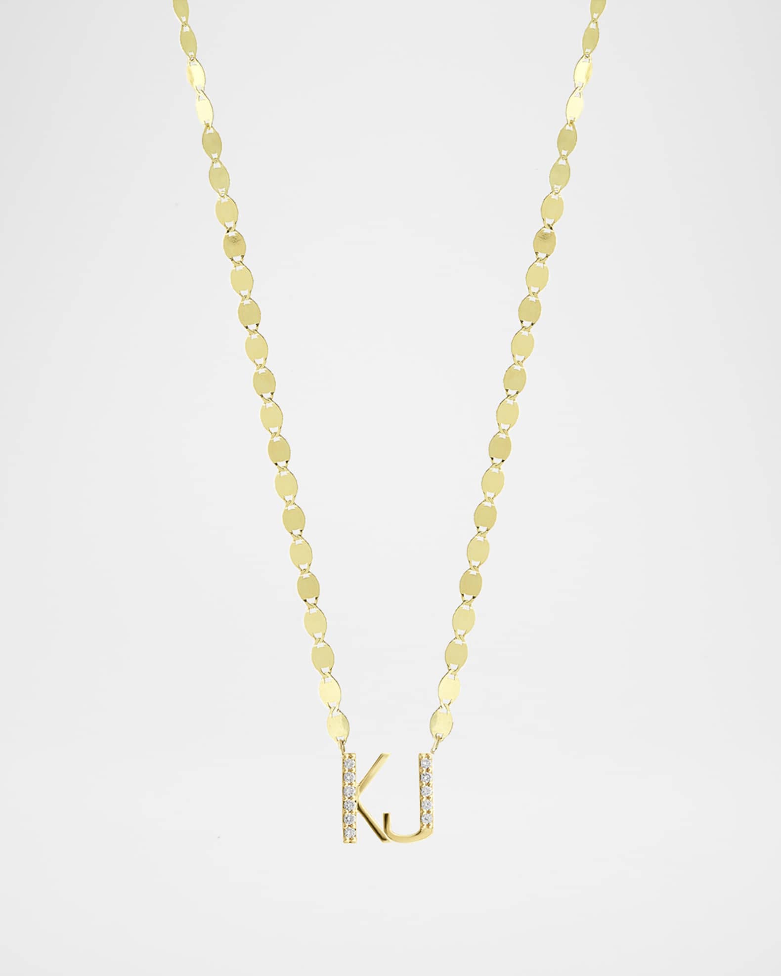LANA Gold Personalized Two-Letter Pendant Necklace w/ Diamonds | Neiman ...