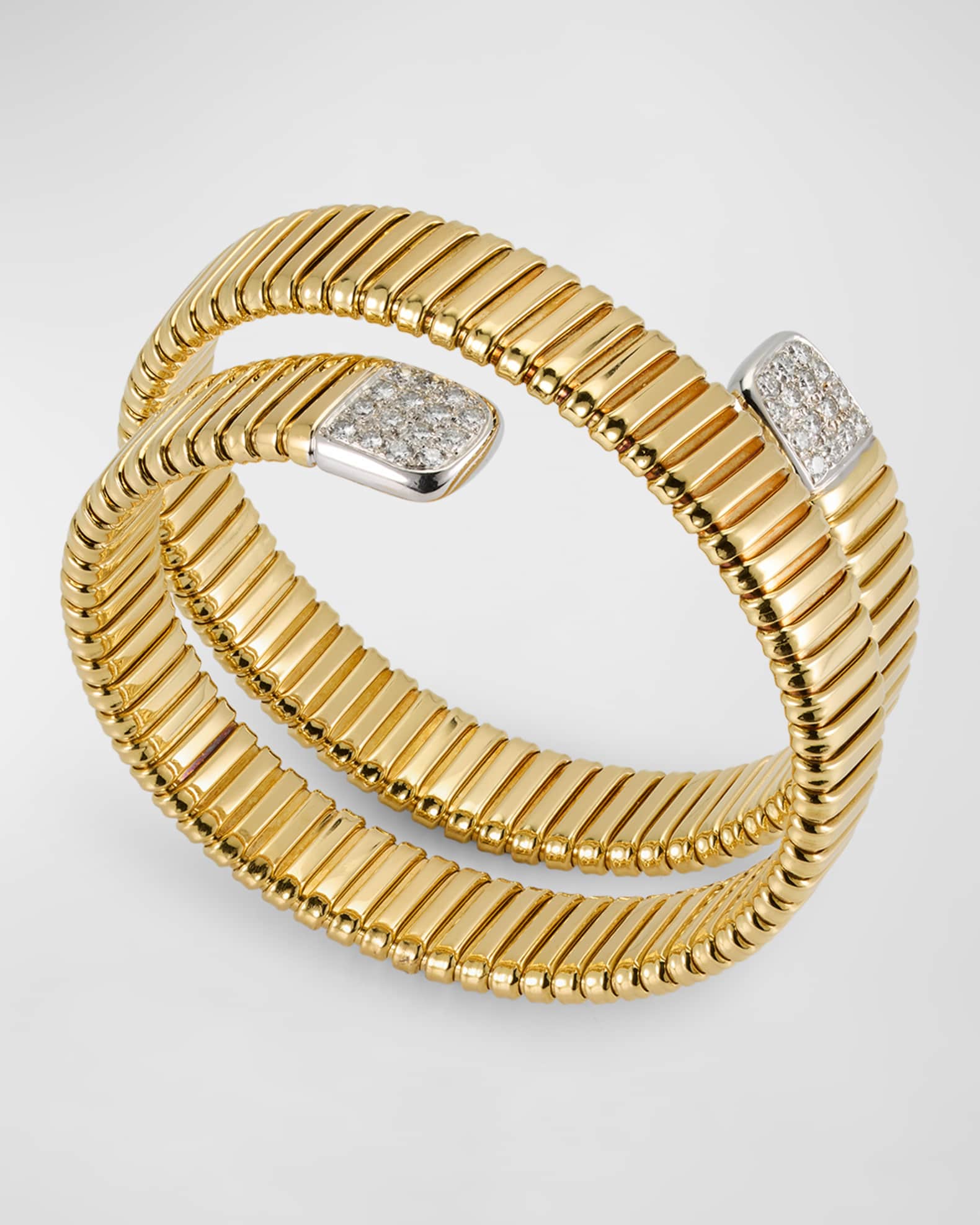 NM Estate Estate 18K Yellow and White Gold Diamond Flexible Gooseneck ...