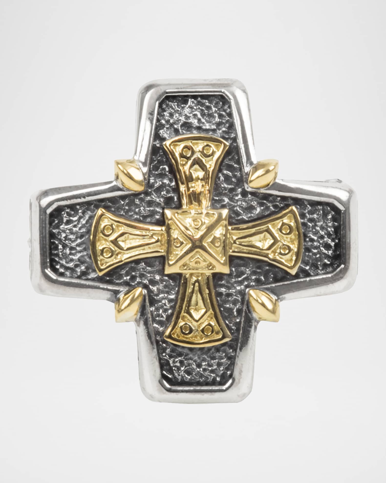 Konstantino Men's Stavros 18k Gold Cross Ring | Neiman Marcus
