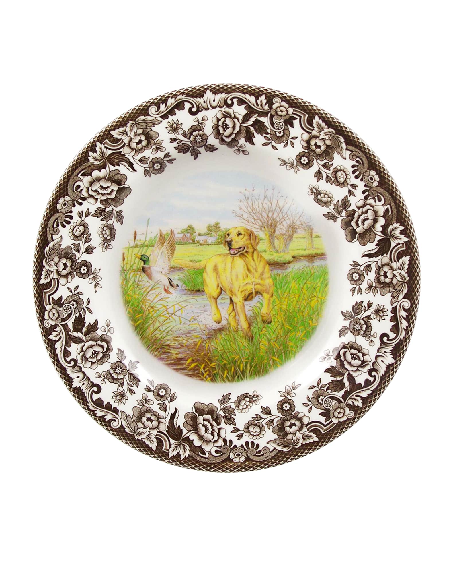 Spode Woodland Hunting Dogs Yellow Lab Salad Plate | Neiman Marcus