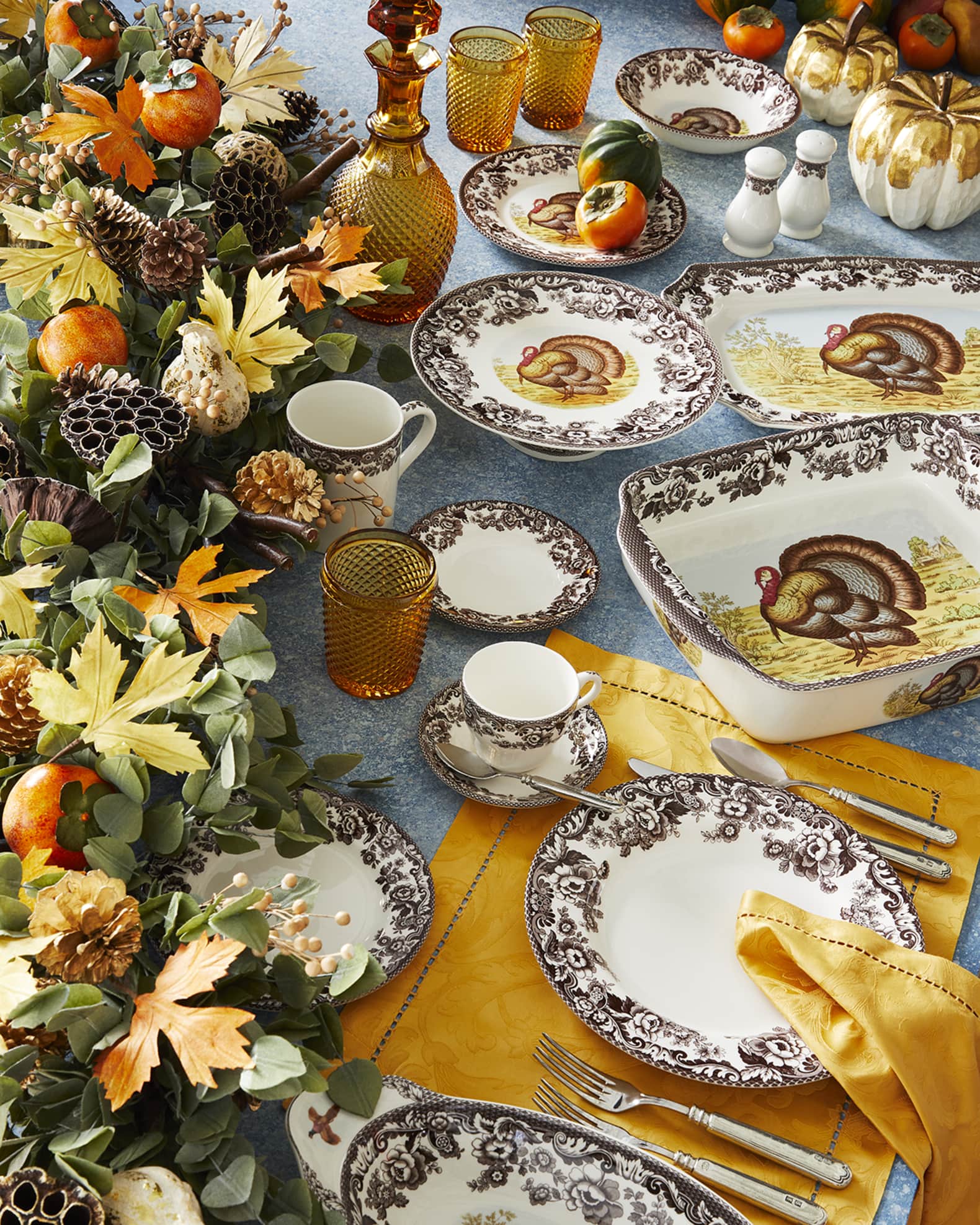 Spode Woodland Turkey Bread Tray | Neiman Marcus