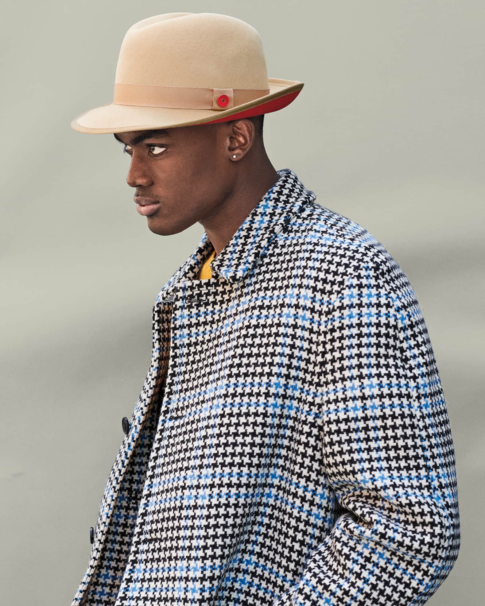 Keith James King Red-Brim Wool Fedora Hat, Beige | Neiman Marcus