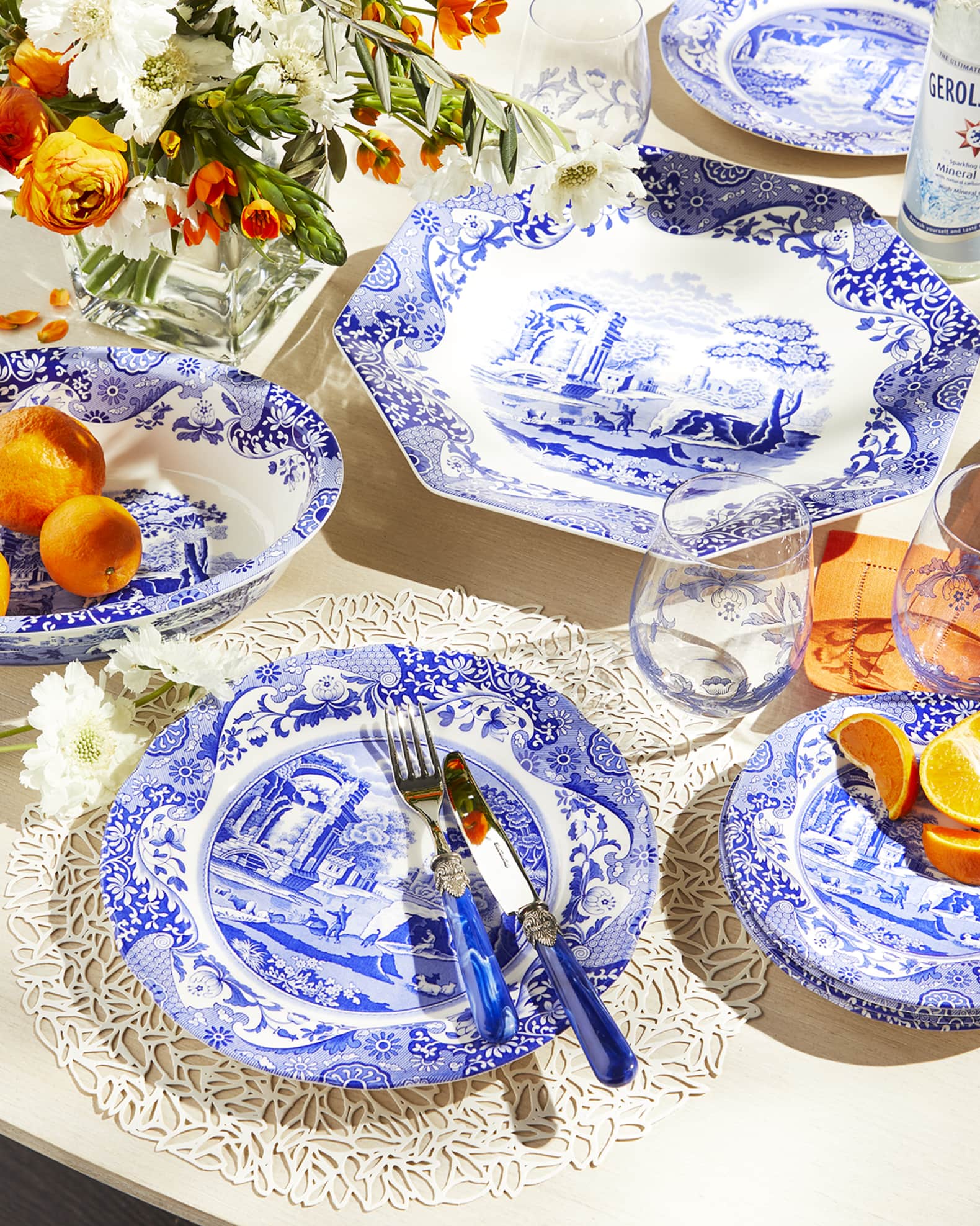 Spode Blue Italian Oval Rim Dish | Neiman Marcus