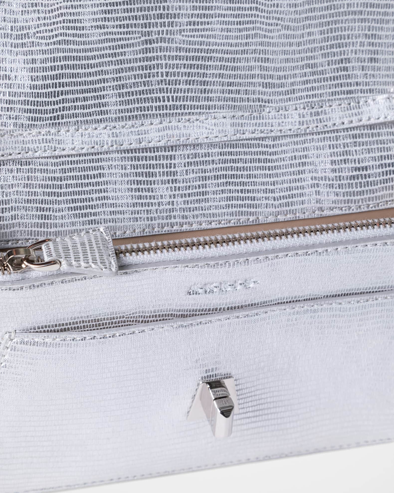 Akris Anouk Lizard-Print Clutch Bag w/ Chain | Neiman Marcus
