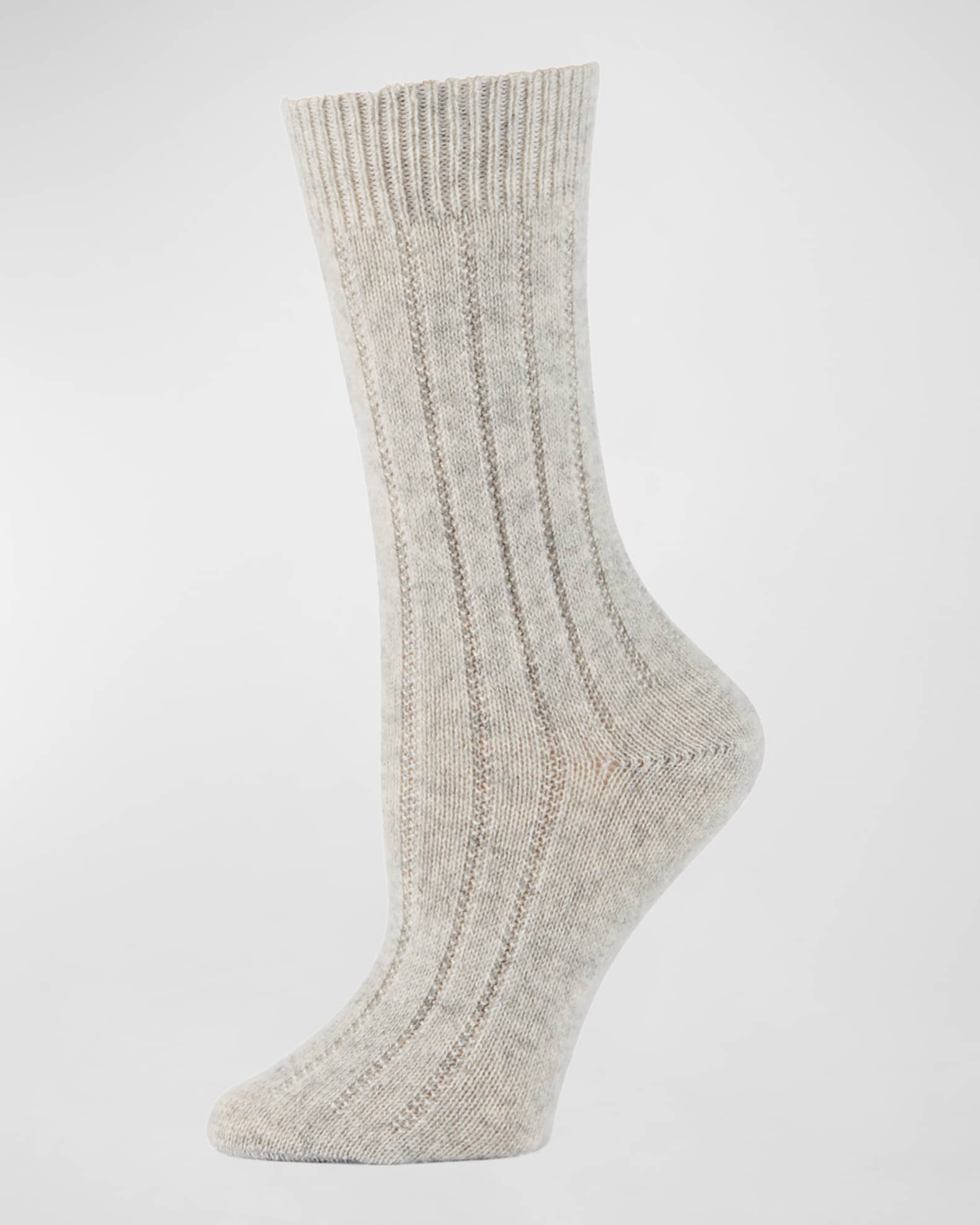 Neiman Marcus Cashmere Ribbed Socks | Neiman Marcus