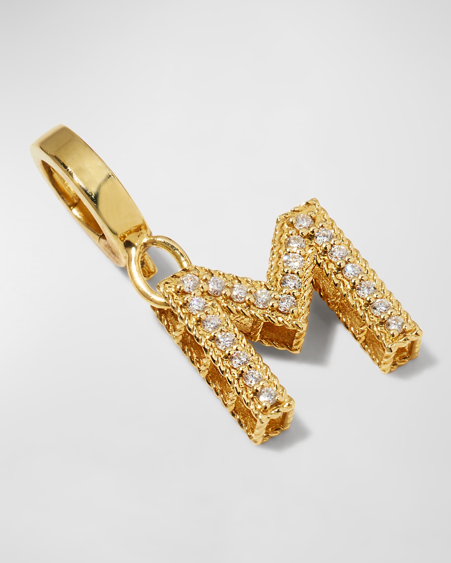 Roberto Coin 18k Gold & Diamond Letter M Charm | Neiman Marcus