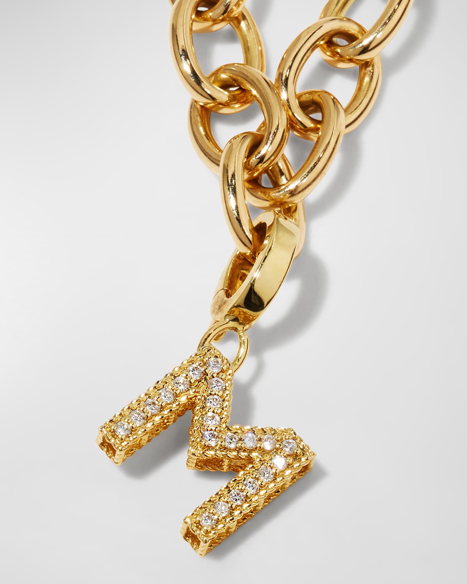 Roberto Coin 18k Gold & Diamond Letter M Charm | Neiman Marcus