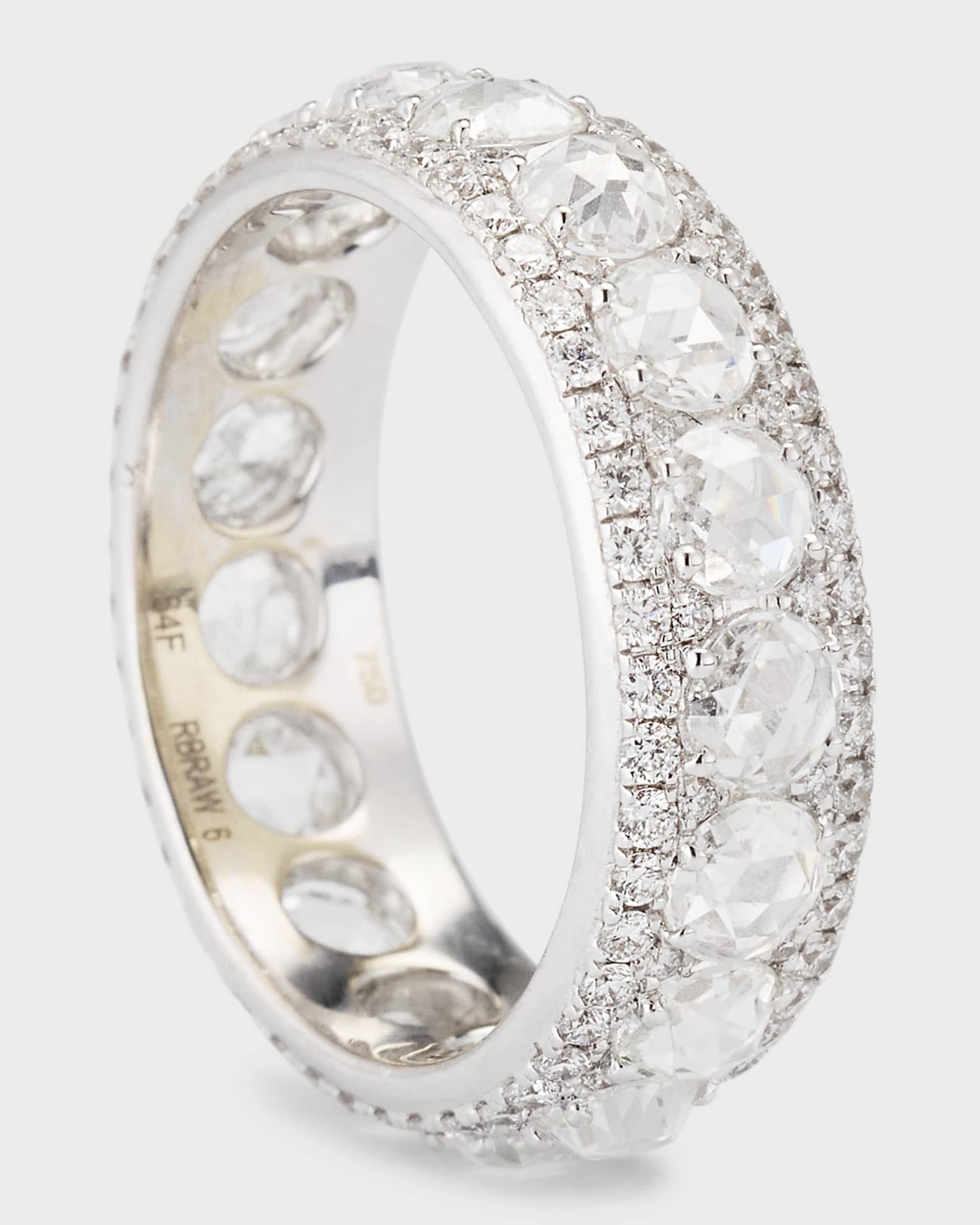 64 Facets Linear 18K White Gold Diamond Infinity Band Ring, Size 6, 1 ...