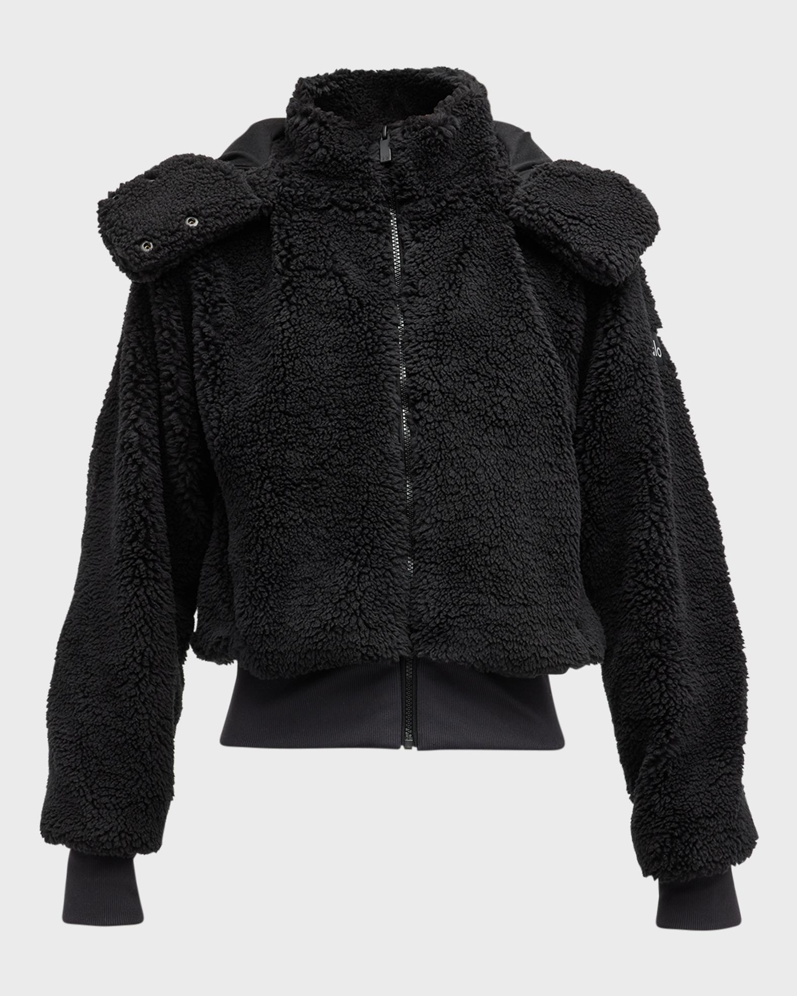 Alo Yoga Foxy Sherpa Hooded Active Jacket | Neiman Marcus