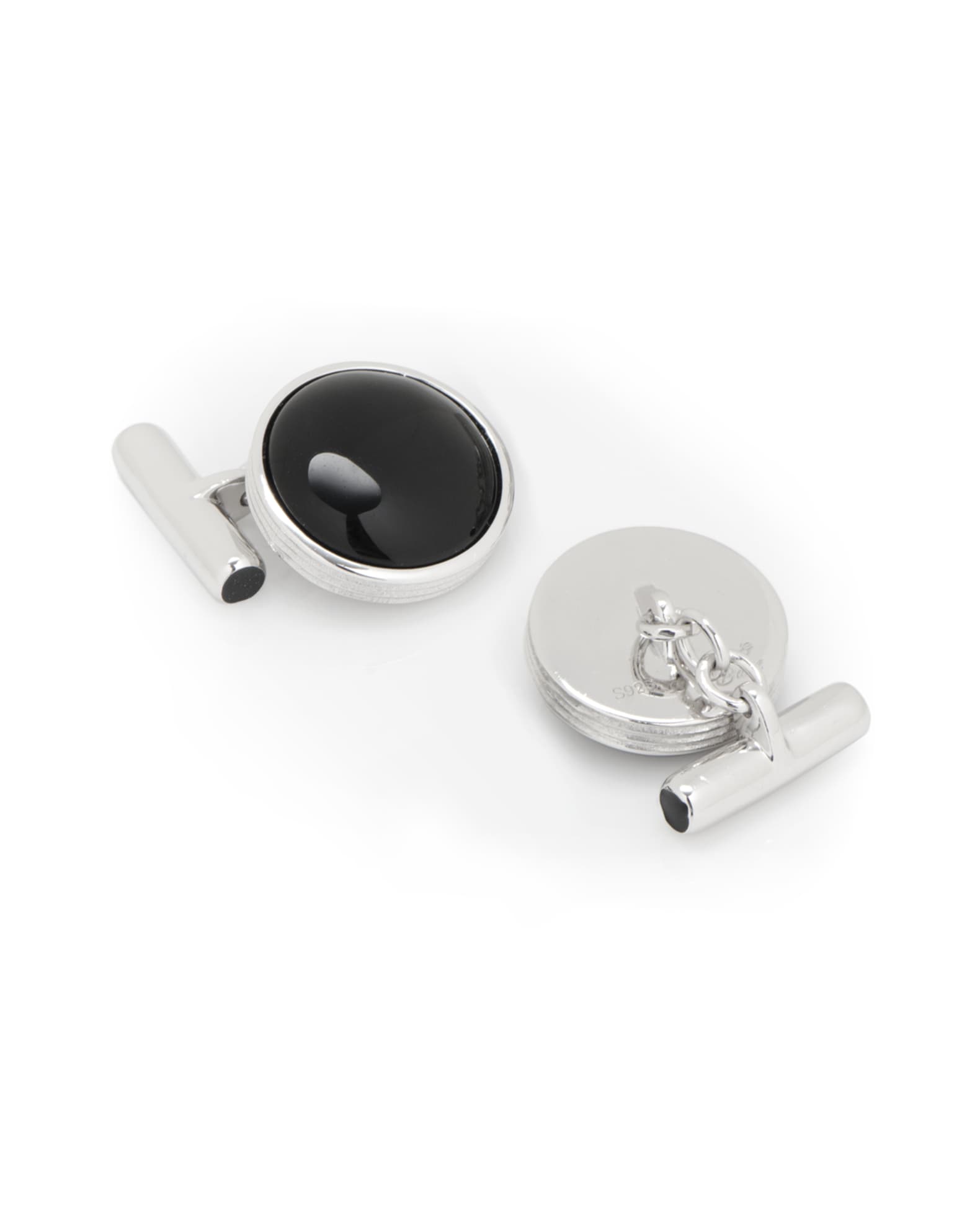 Cufflinks Inc. Sterling Silver Cuff Links with Ribbed Onyx | Neiman Marcus
