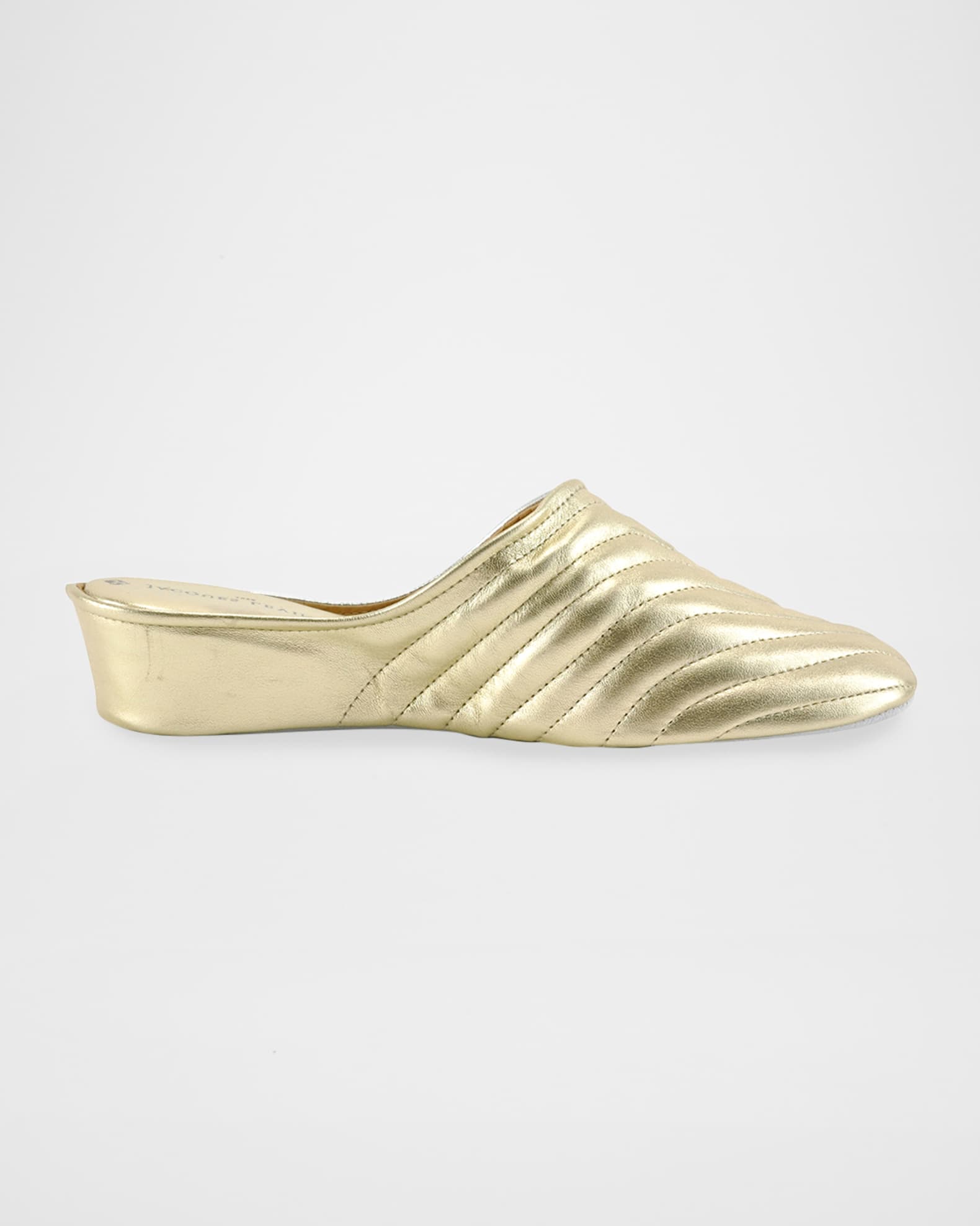 Jacques Levine Two-Tone Metallic Quilted Slippers | Neiman Marcus