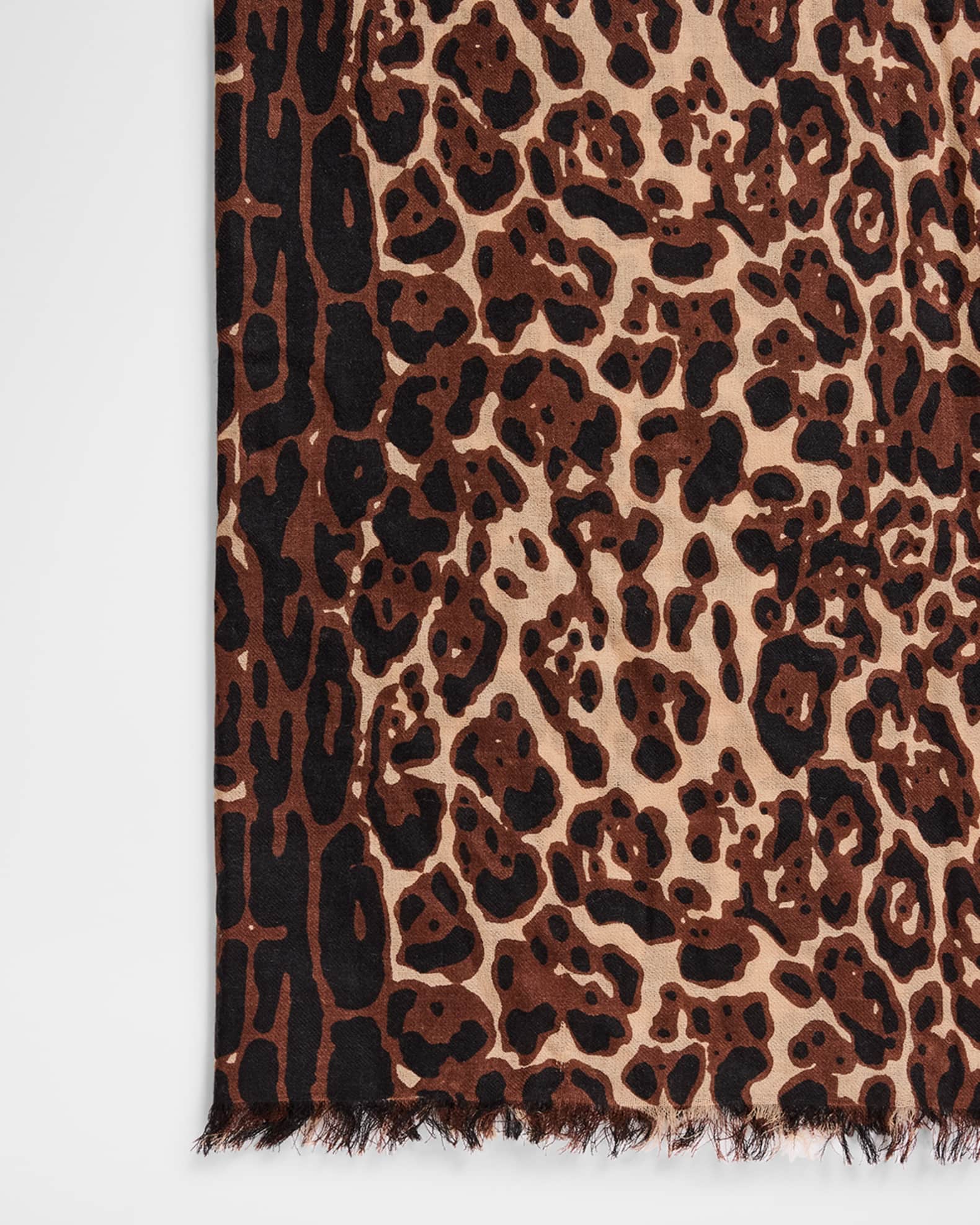 Sofia Cashmere Lightweight Cashmere Leopard-Print Scarf | Neiman Marcus
