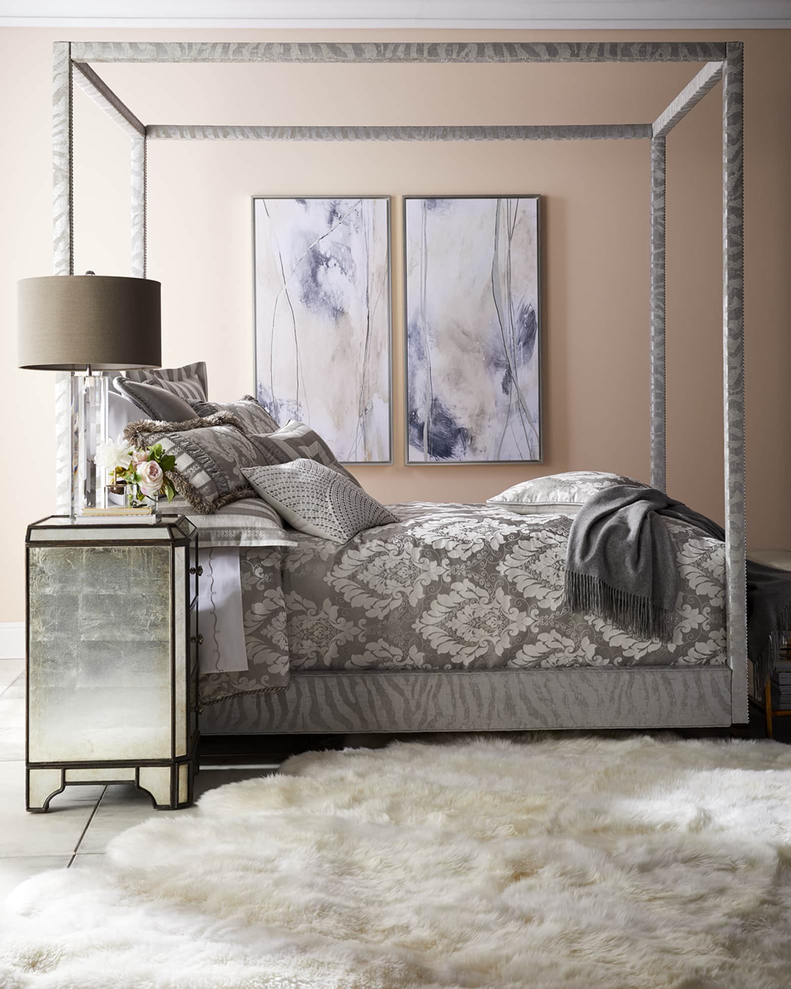Athena Zebra Bed Collection | Neiman Marcus