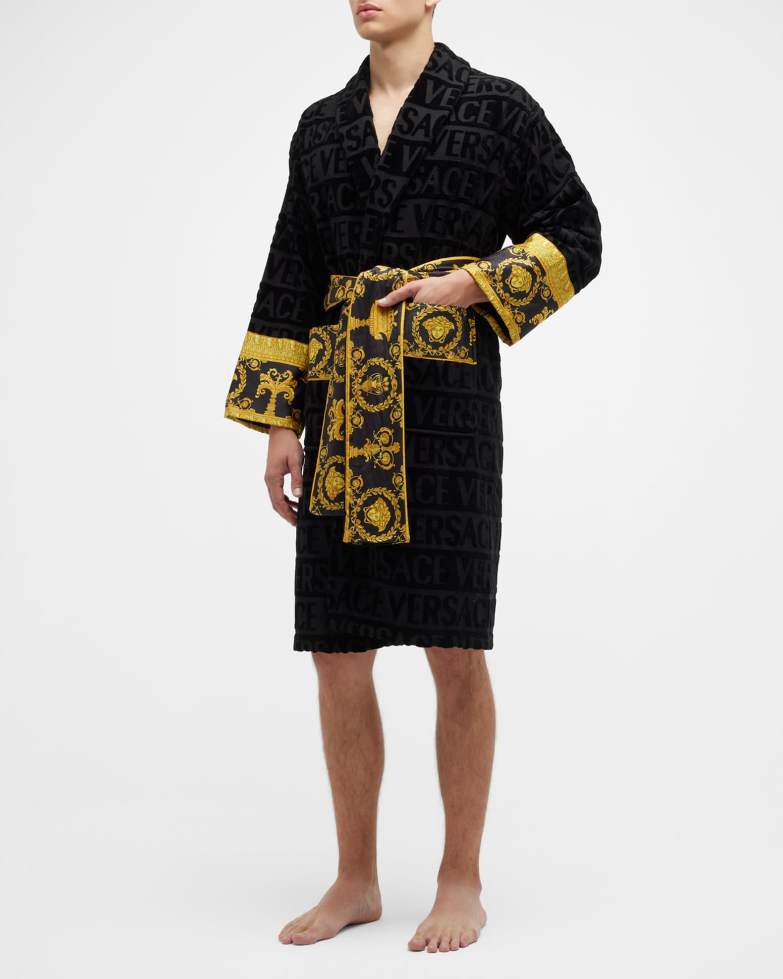 Versace Unisex Barocco Sleeve Robe | Neiman Marcus