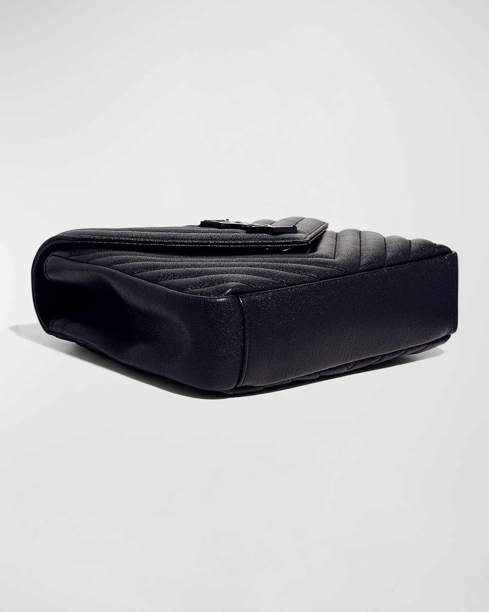 Saint Laurent College Medium Flap YSL Shoulder Bag in Quilted Leather ...