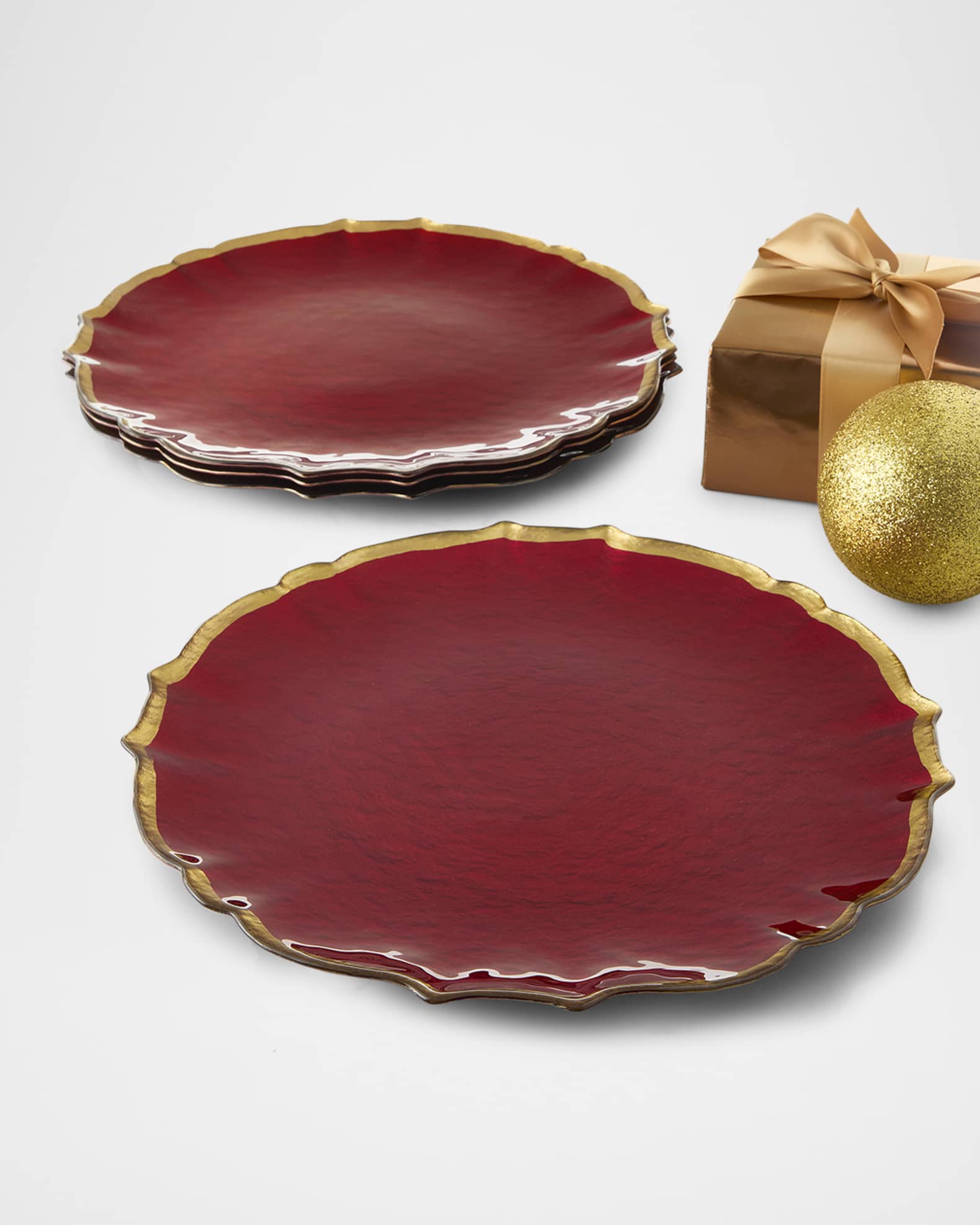 Vietri Baroque Glass Red Service Plate/Charger | Neiman Marcus