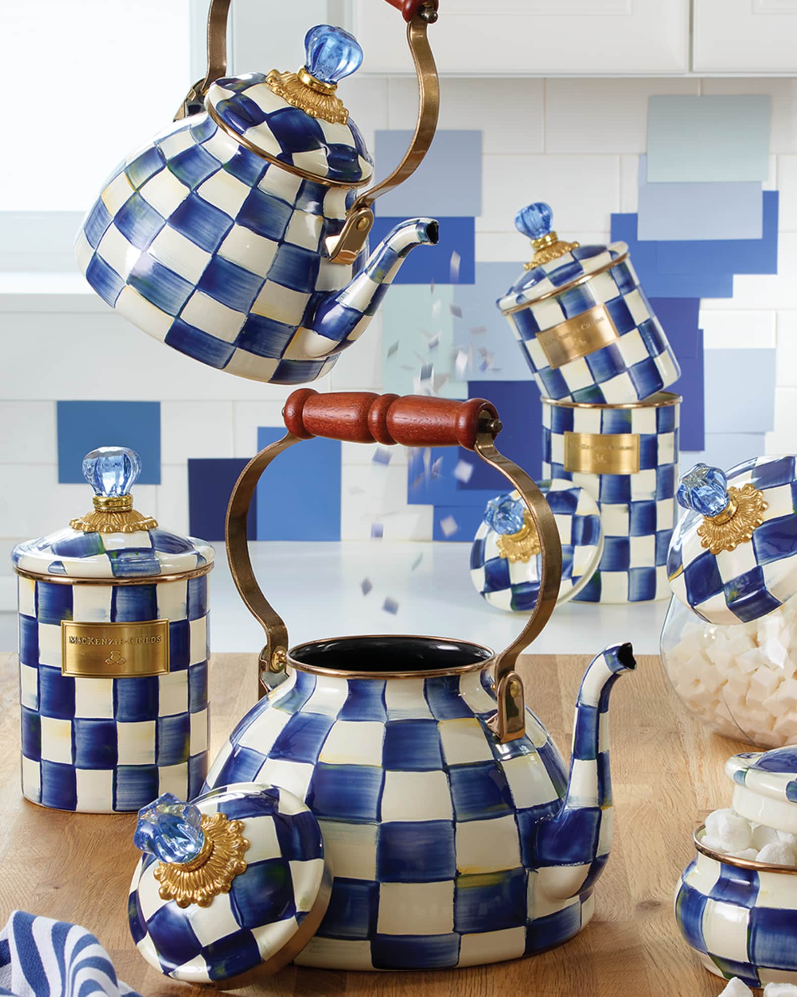 MacKenzie-Childs Royal Check 2-Qt. Tea Kettle | Neiman Marcus