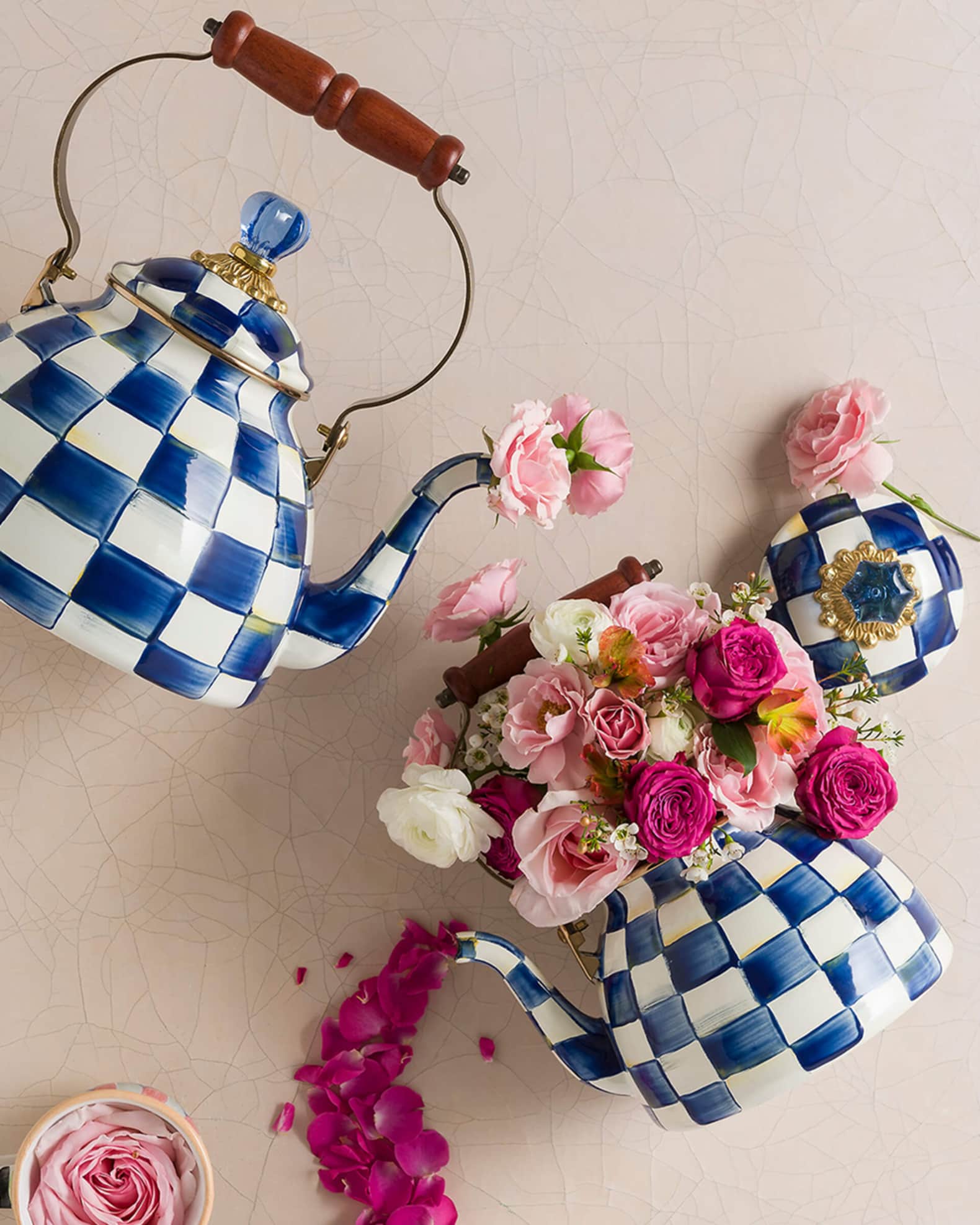 MacKenzie-Childs Royal Check 3-Quart Tea Kettle | Neiman Marcus