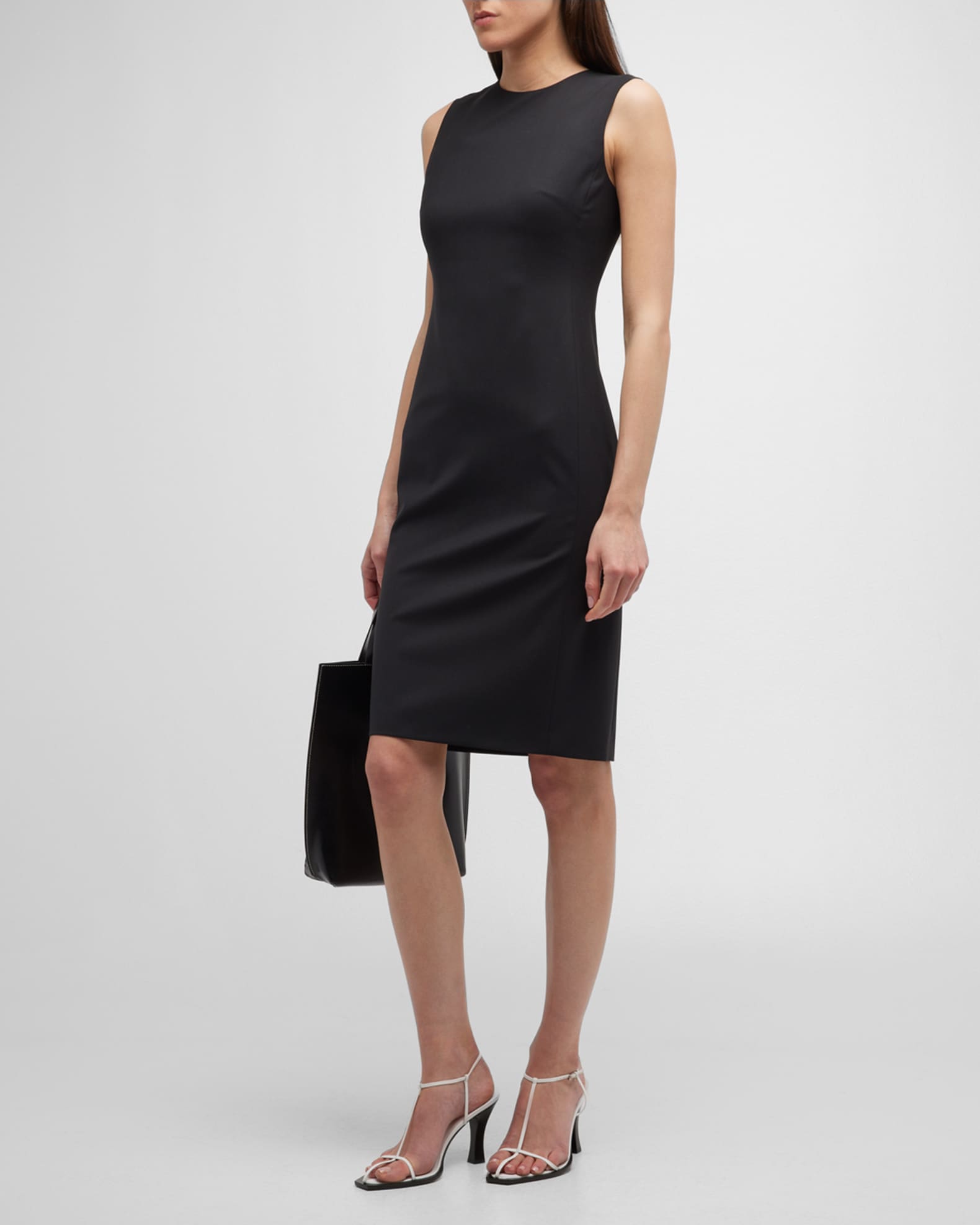 Theory Eano Sleeveless Traceable Wool Suiting Dress | Neiman Marcus
