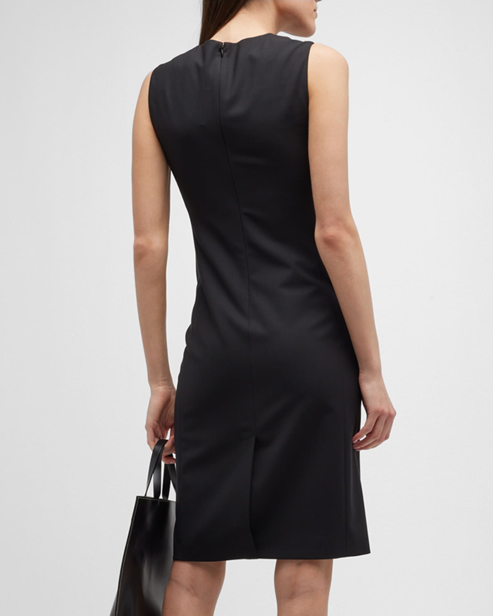 Theory Eano Sleeveless Traceable Wool Suiting Dress | Neiman Marcus