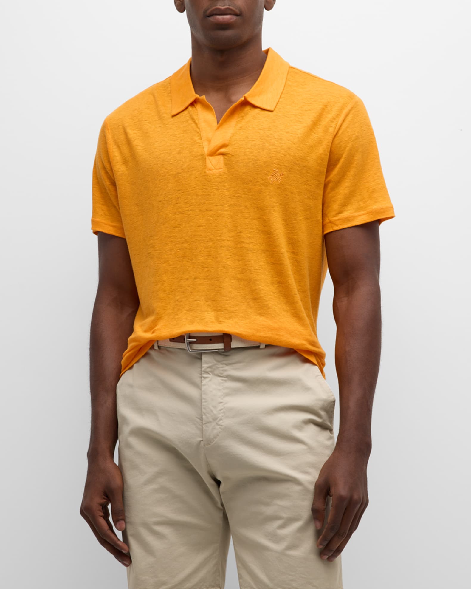 Vilebrequin Men's Pyramid Linen Polo Shirt | Neiman Marcus