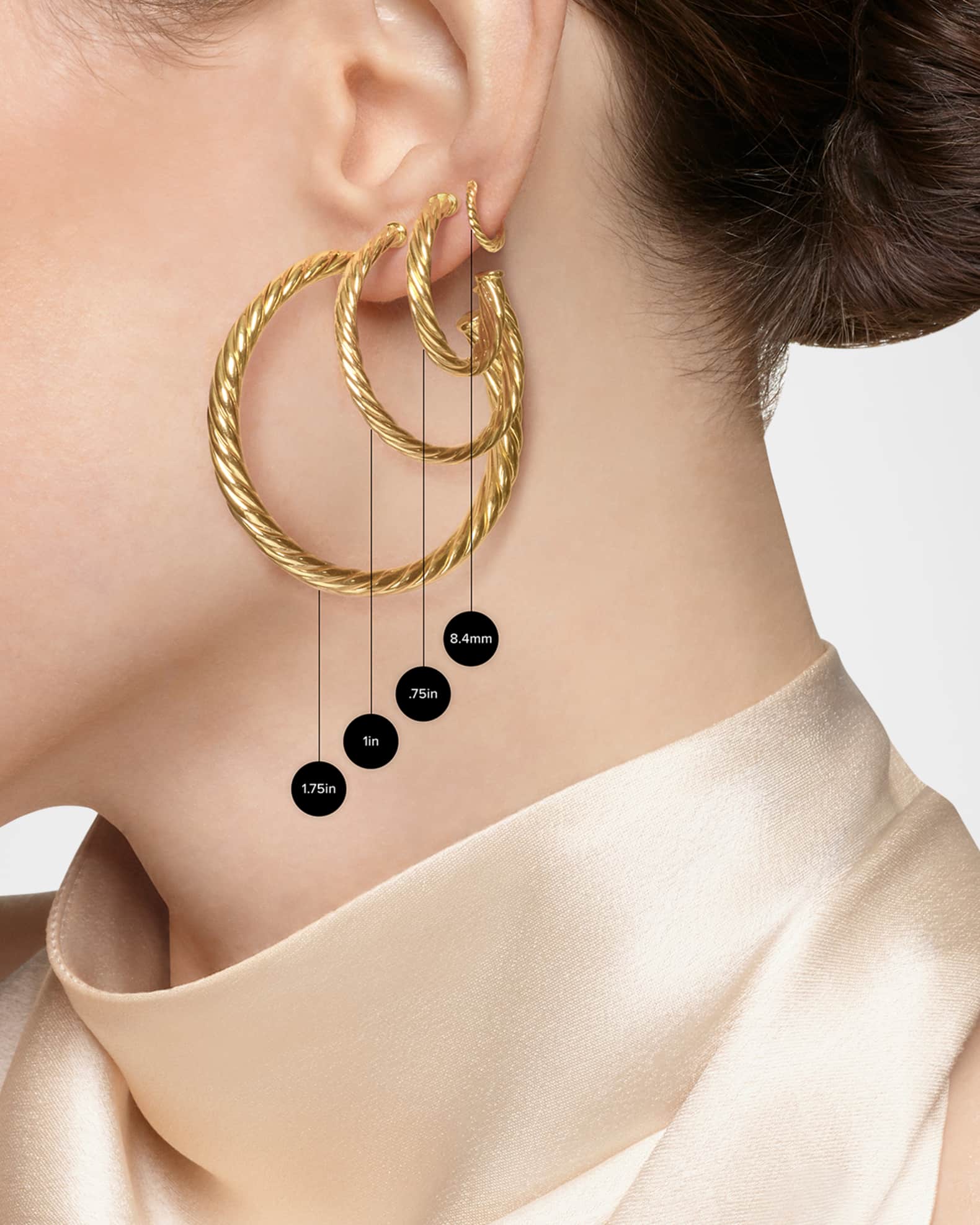 Cable hoop earrings store