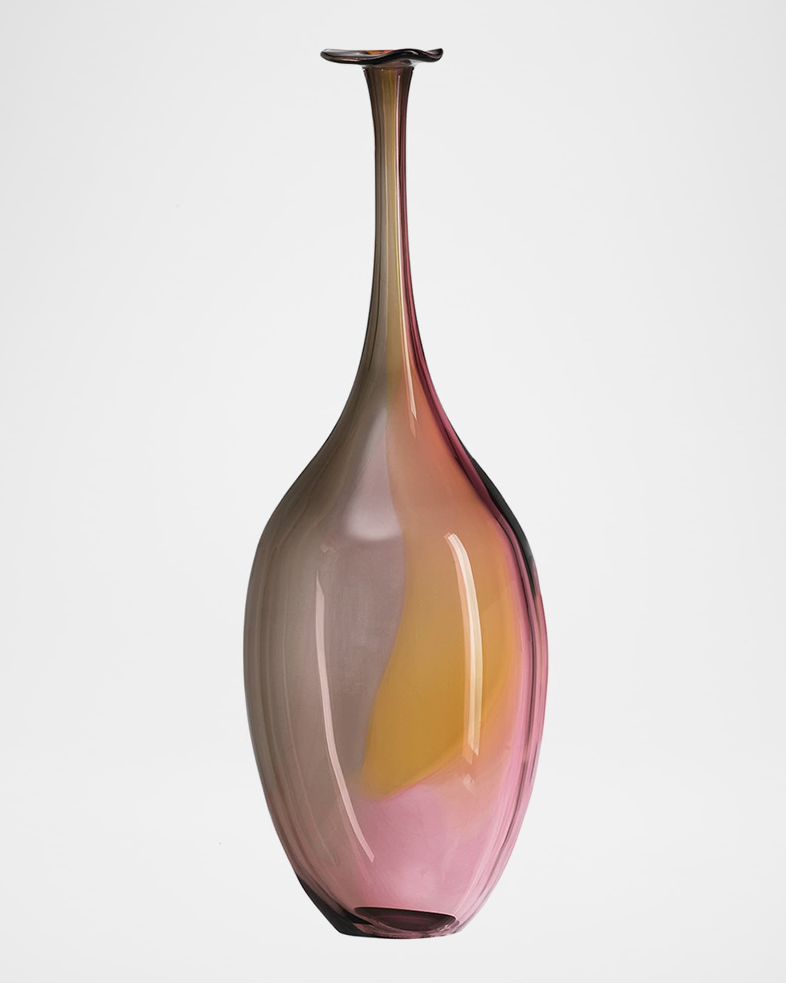 Kosta Boda Small Fidji Vase, Amber/Grey/Rose | Neiman Marcus