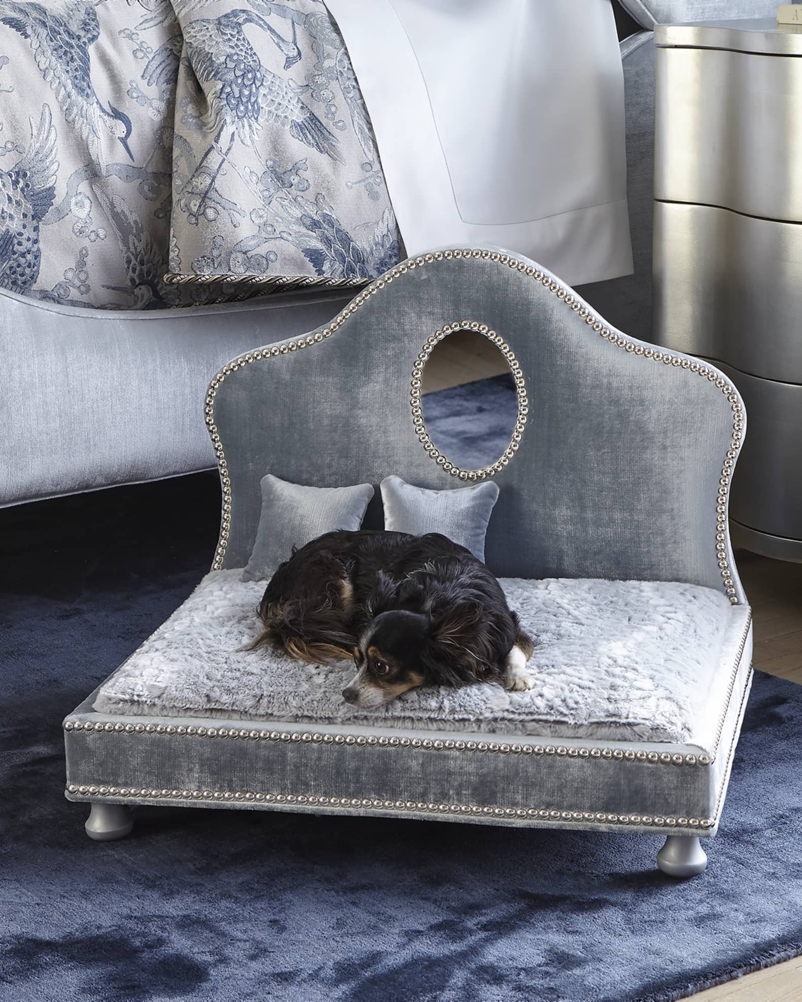 Haute House Lenor Pet Bed with Mirror Trim | Neiman Marcus