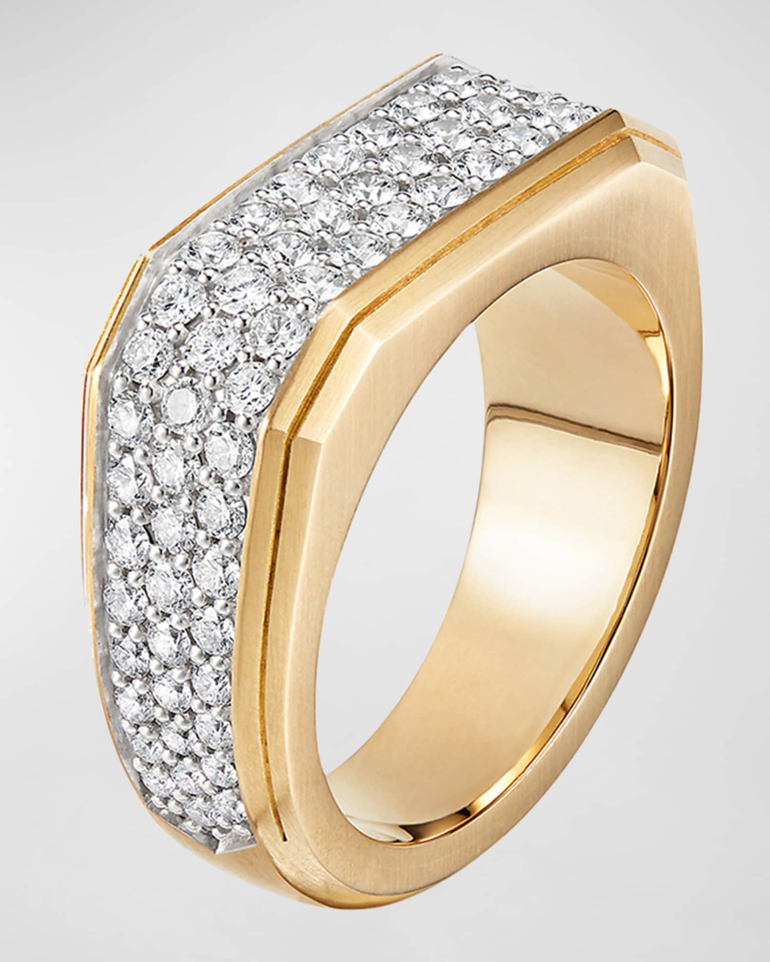 David Yurman Men's Pave Wide Roman Signet Ring | Neiman Marcus