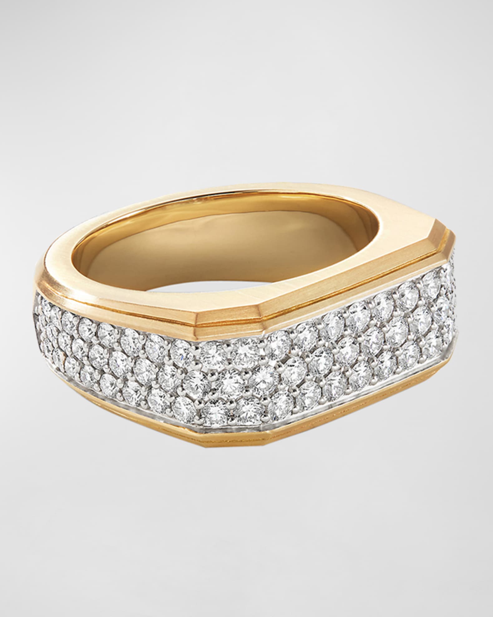 David Yurman Men's Pave Wide Roman Signet Ring | Neiman Marcus