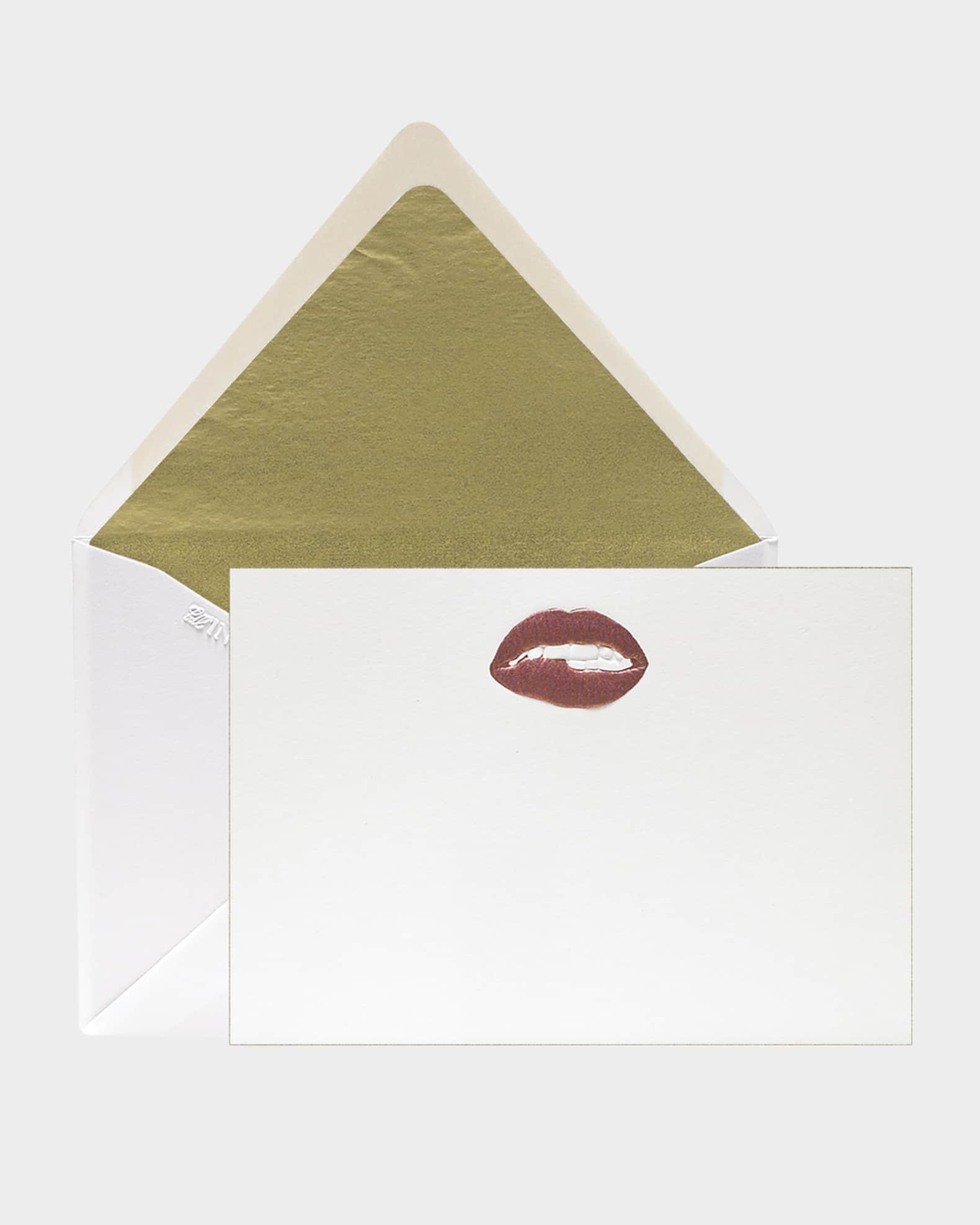 Bell'INVITO Pucker Lips Stationery Set, Box of 12 | Neiman Marcus