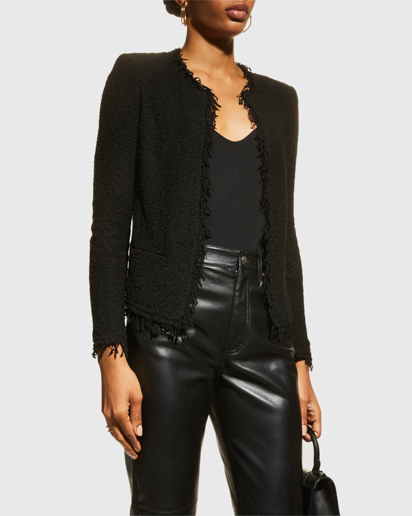 Iro Shavani Open-Front Boucle Jacket | Neiman Marcus
