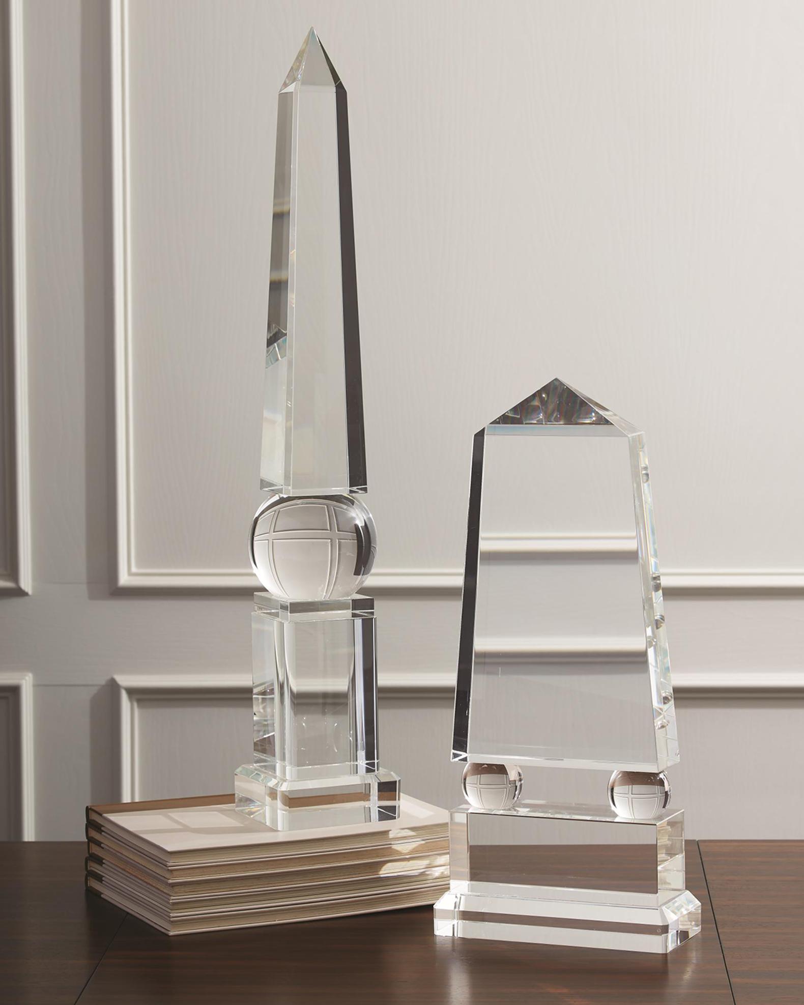 Global Views Wide Crystal Obelisk | Neiman Marcus
