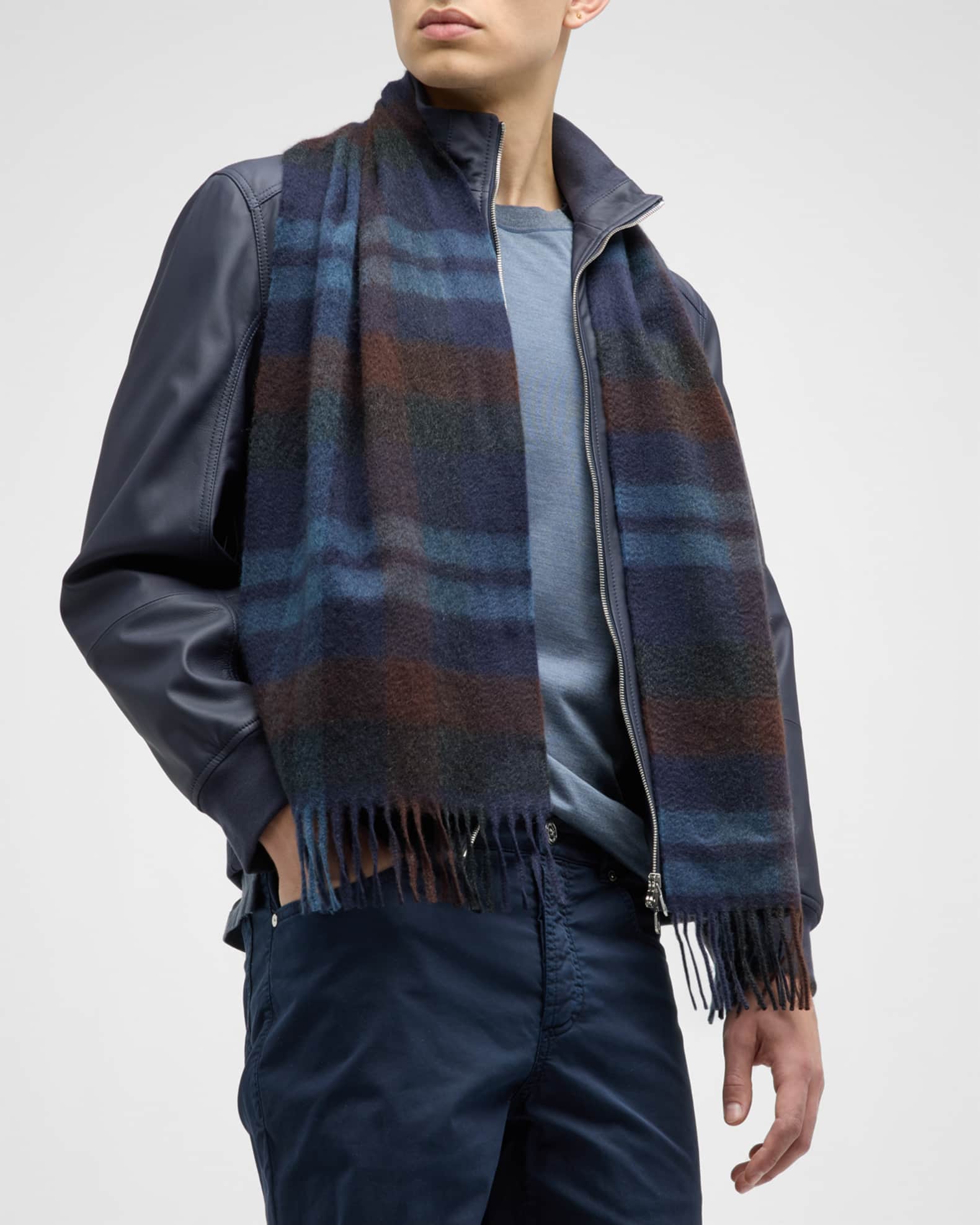 Begg x Co Men's Cashmere Arran Reversible Scarf | Neiman Marcus