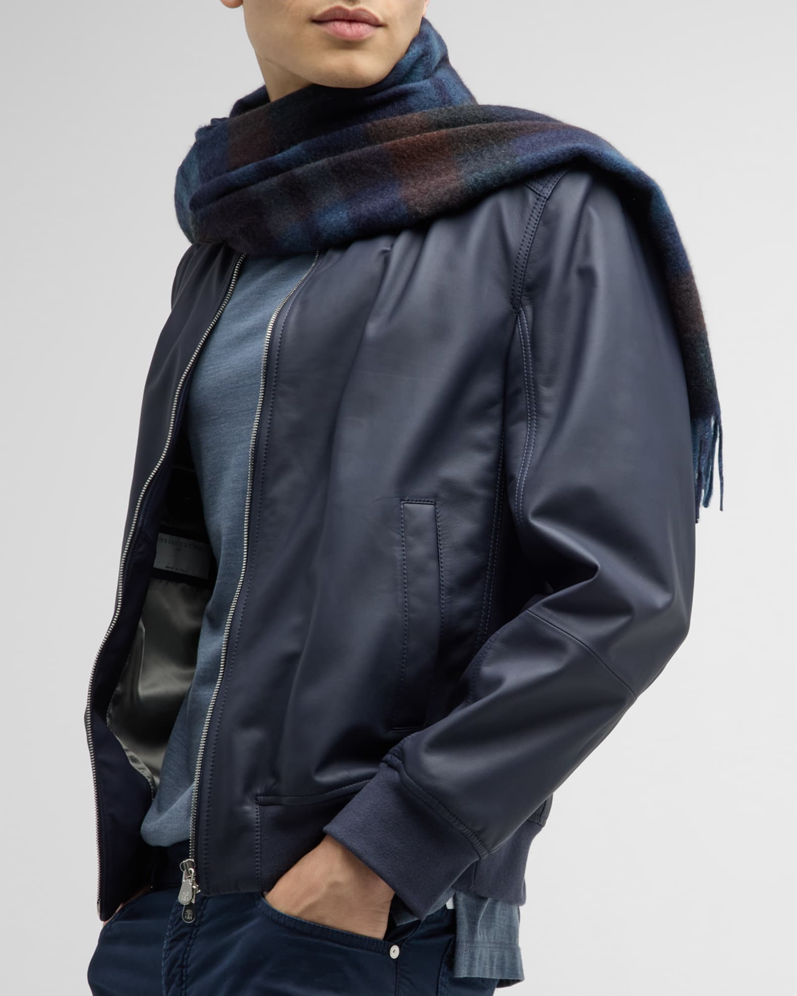 Begg x Co Men's Cashmere Arran Reversible Scarf | Neiman Marcus